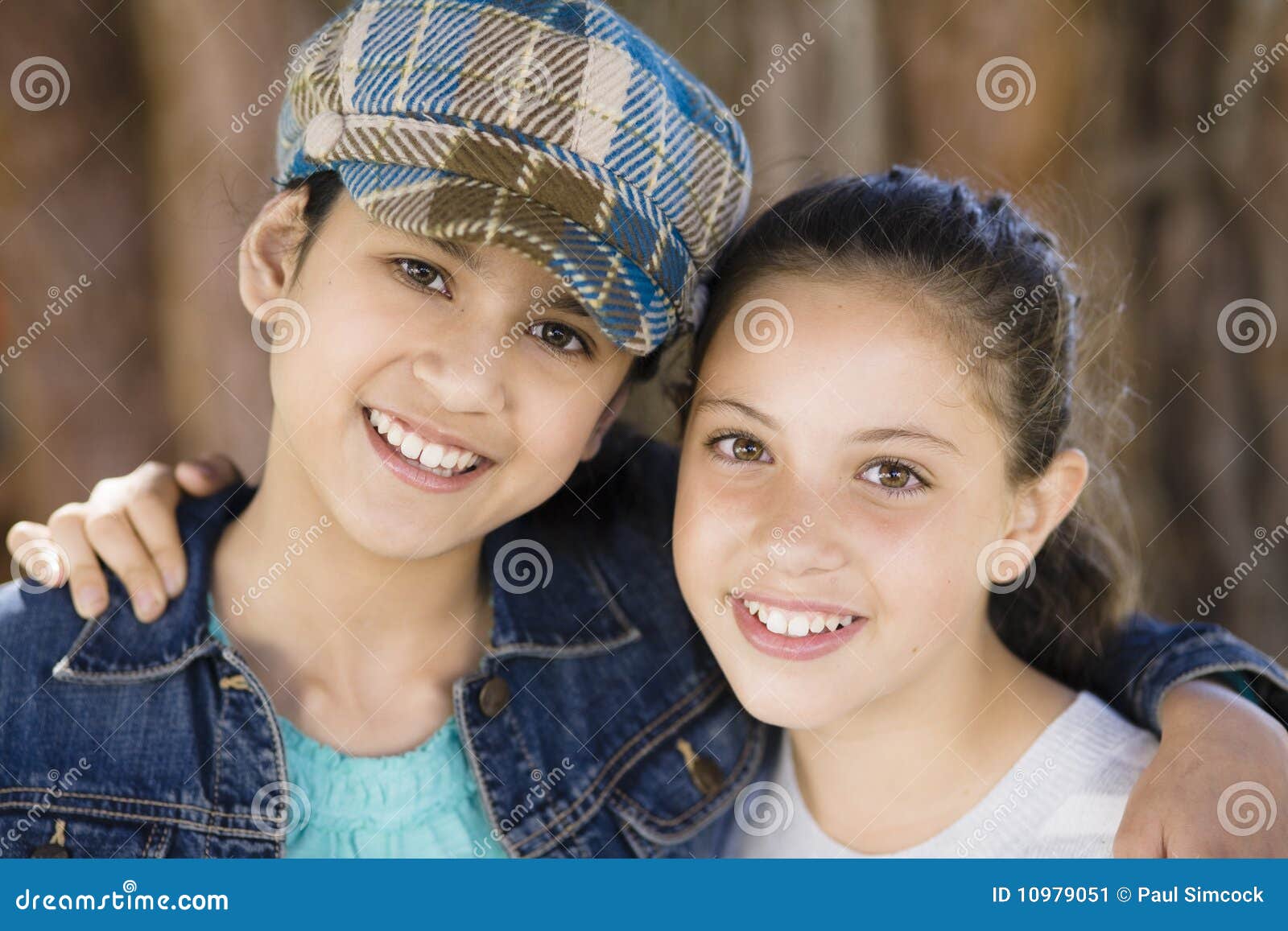 Smiling Girls Outdoors stock image. Image of caring, juvenile - 10979051