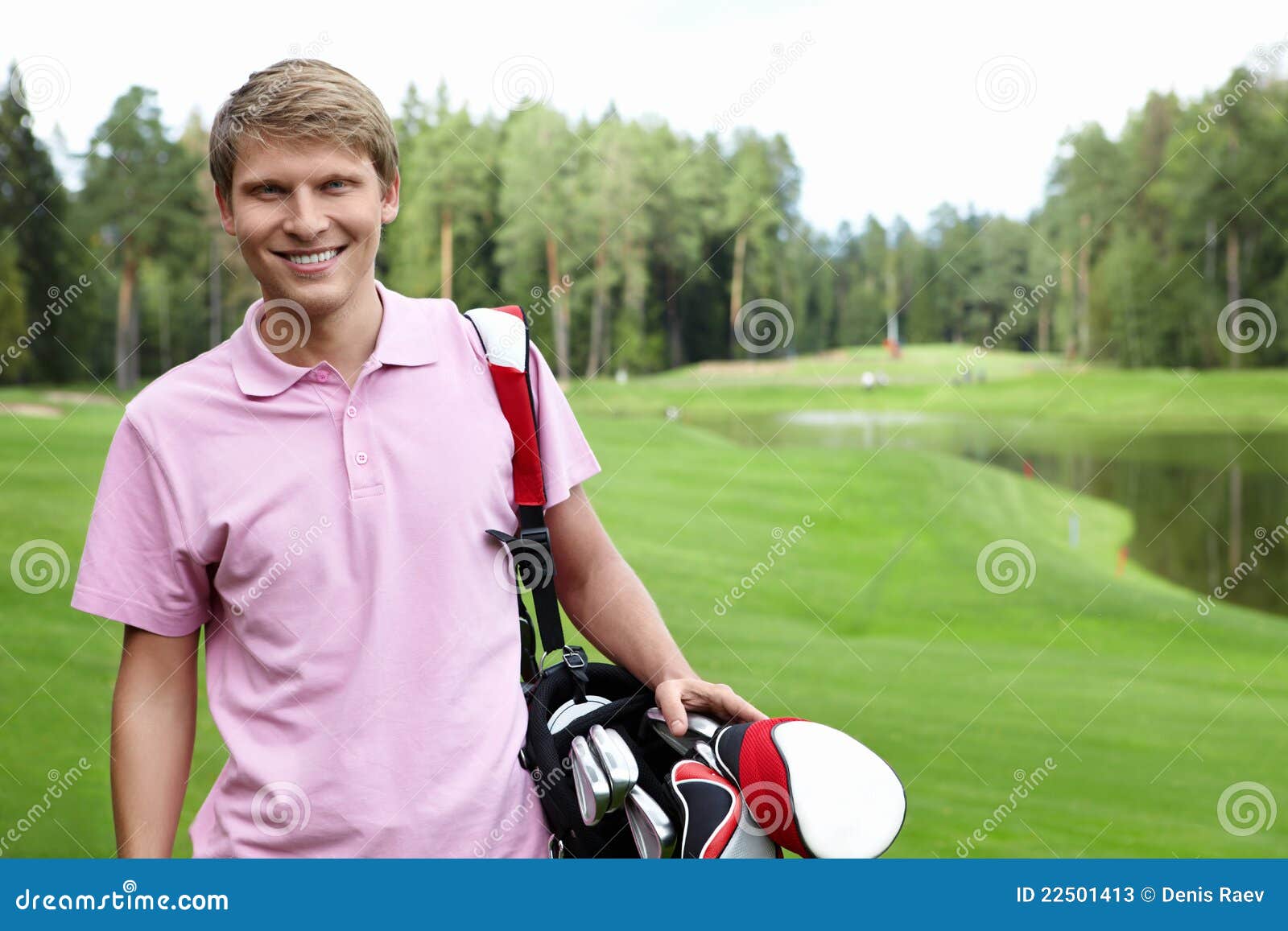 Smiling golfer stock image. Image of golf, summer, caucasian - 22501413