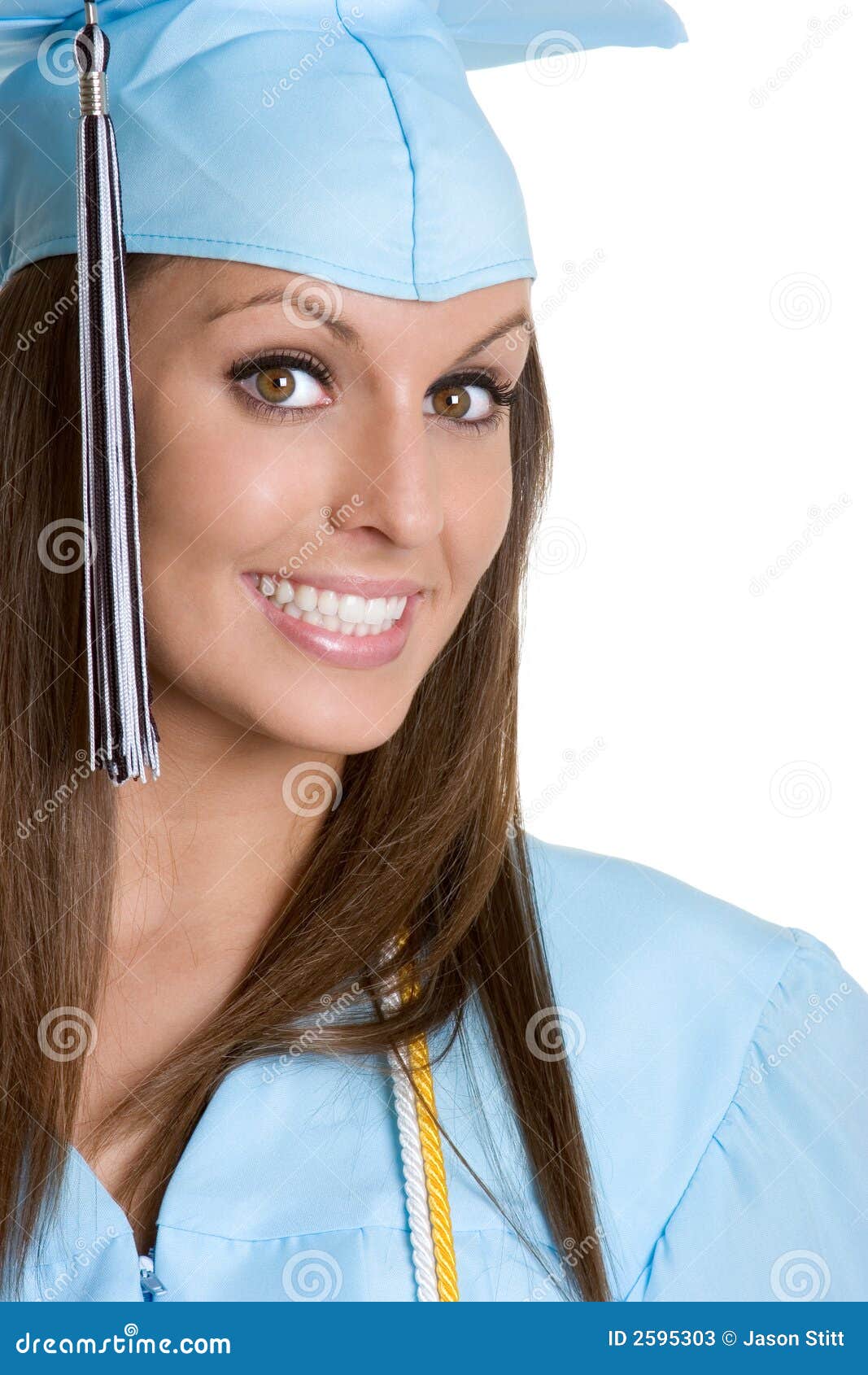 Smiling Graduate stock image. Image of gown, girl, white - 2595303