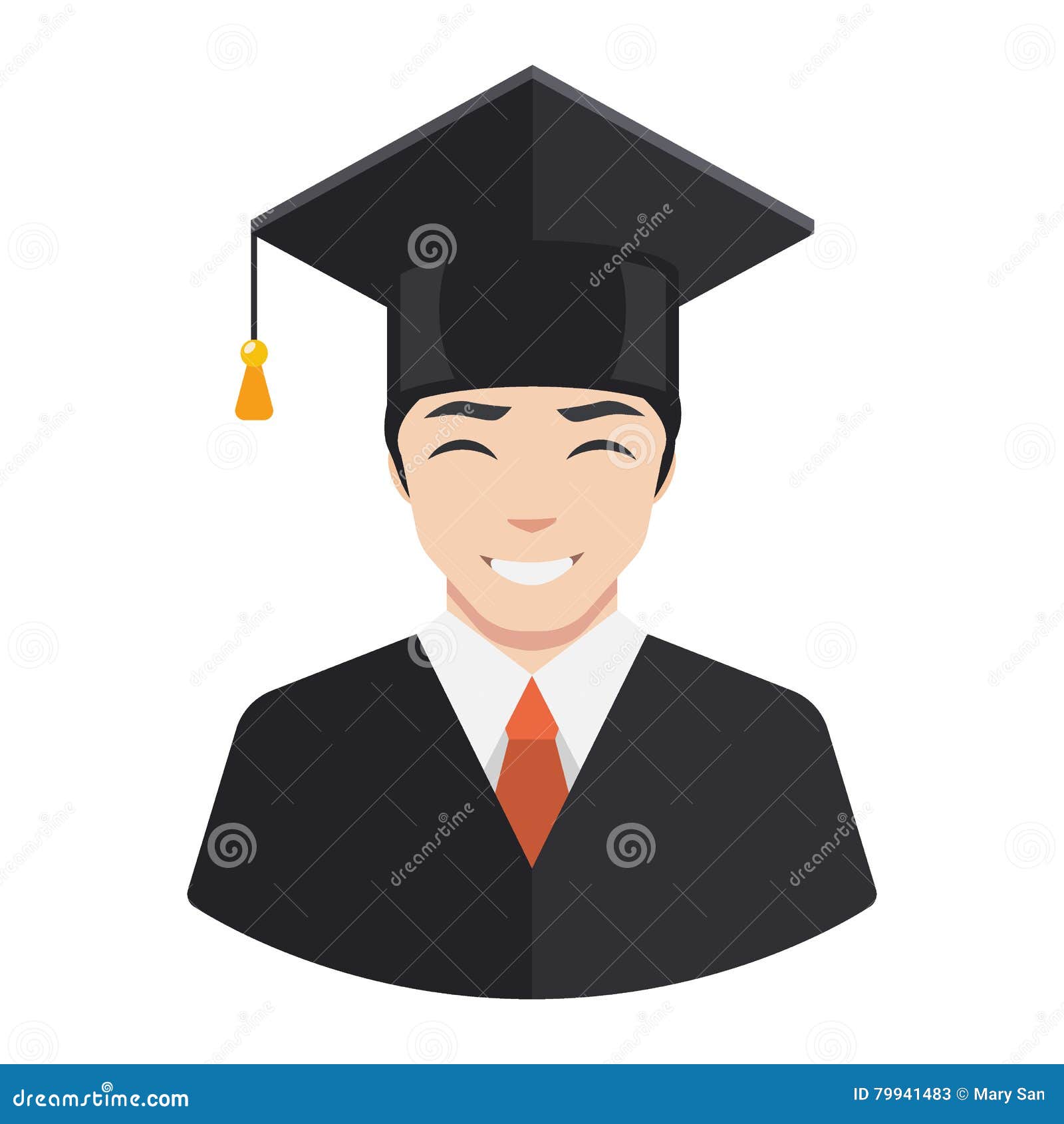 Smiling graduate student stock vector. Illustration of grad - 79941483