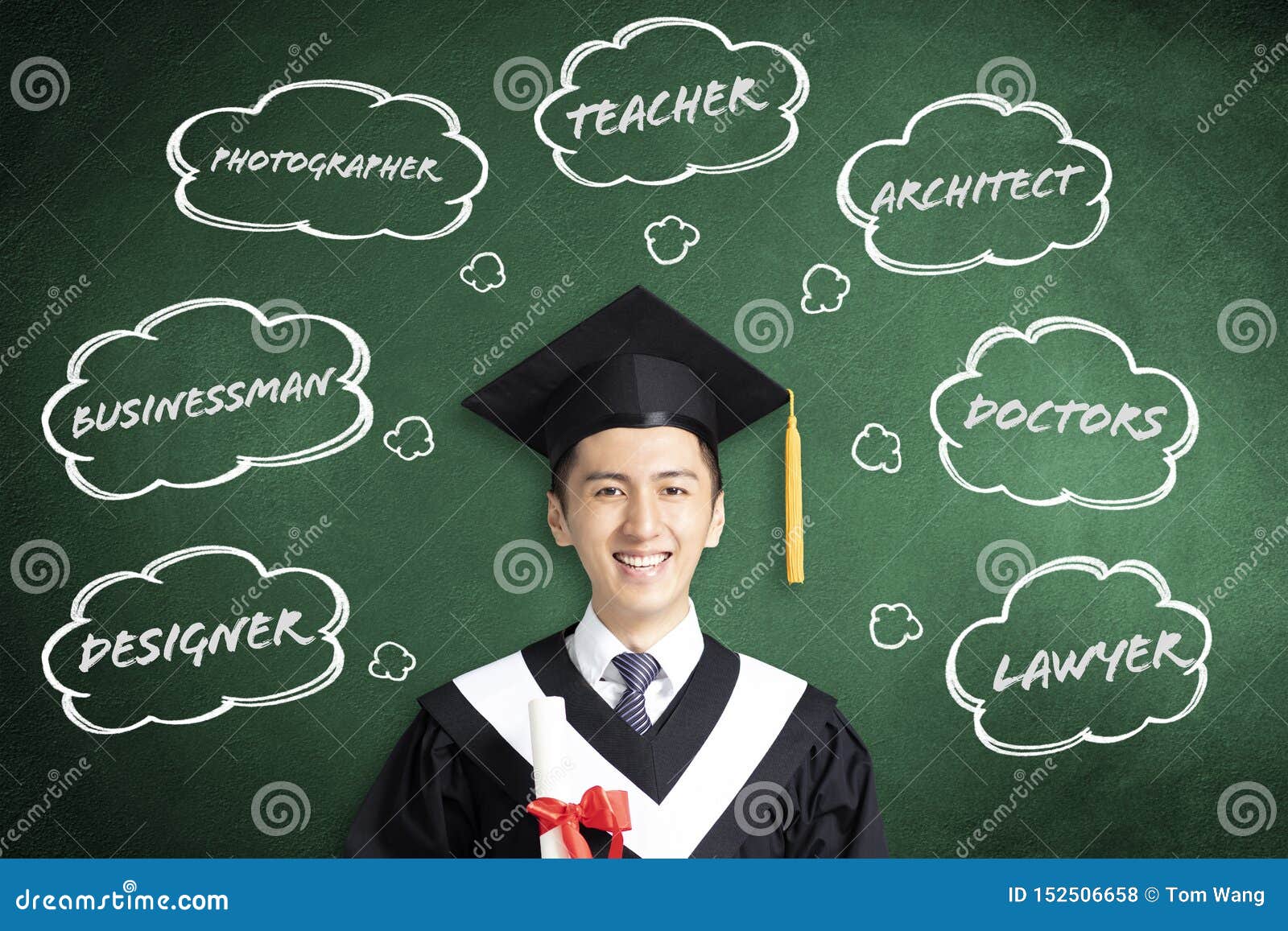 Graduation Thinking about Different Jobs Concepts Stock Photo - Image ...