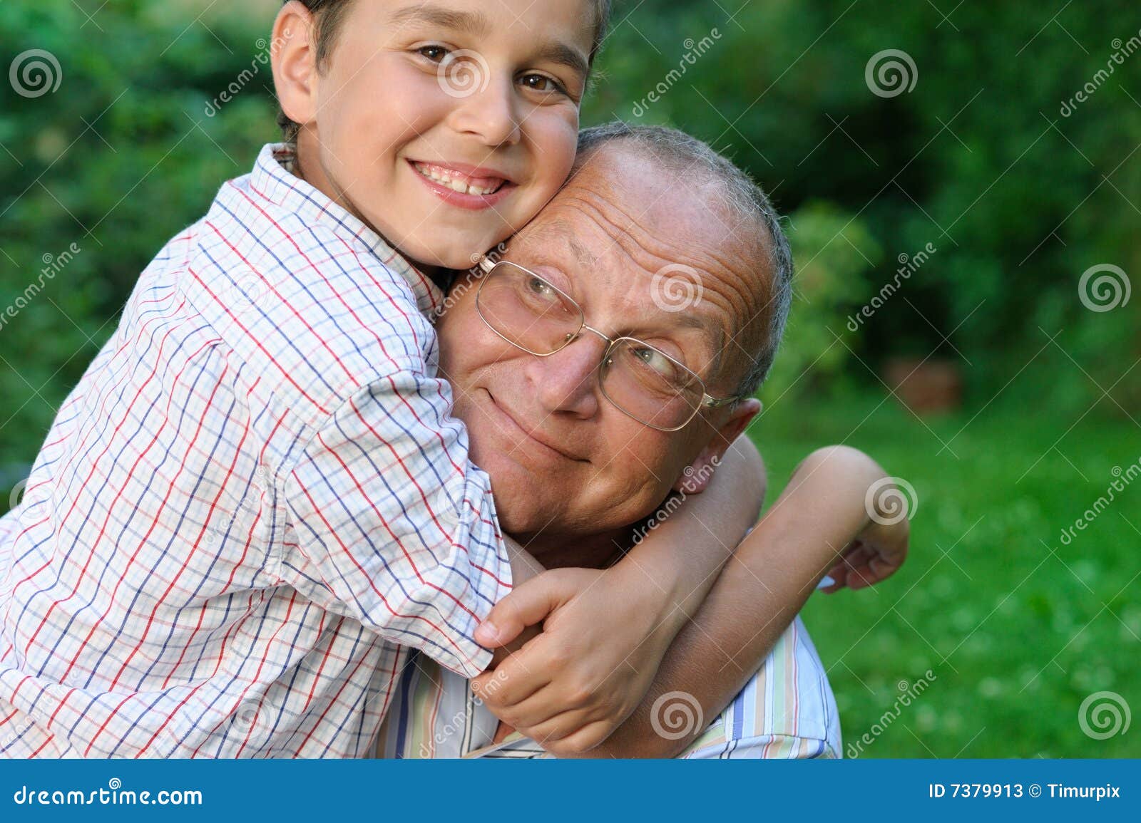 Smiling Grandfather and Grandson Stock Image - Image of childhood ...