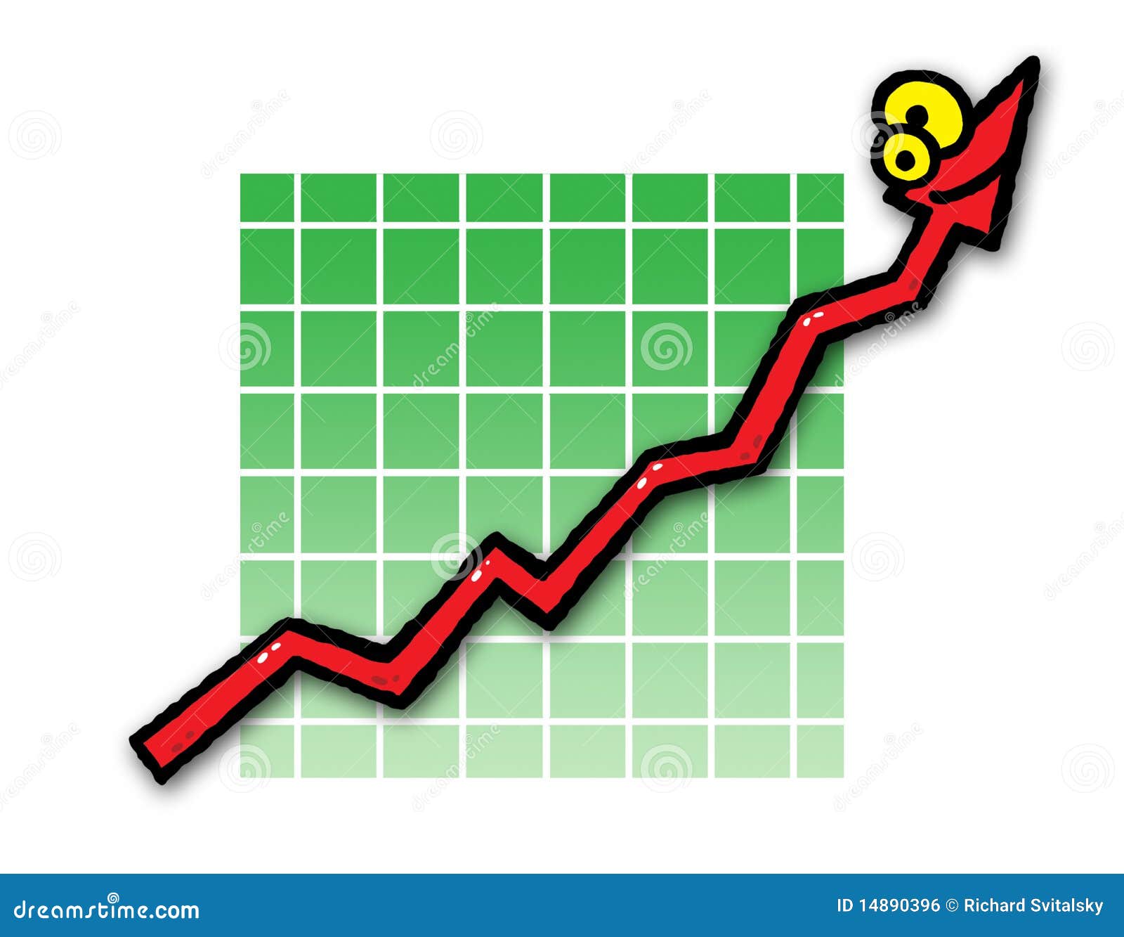 Smiling graph going up stock illustration. Illustration of success ...