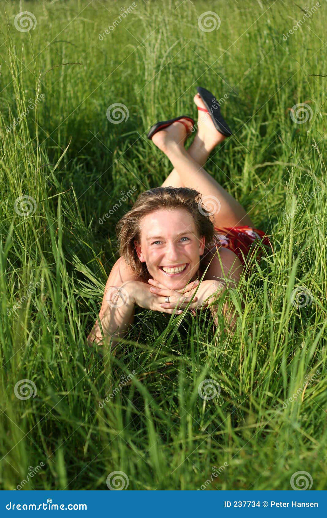 Smiling in the grass stock photo. Image of summer, park - 237734