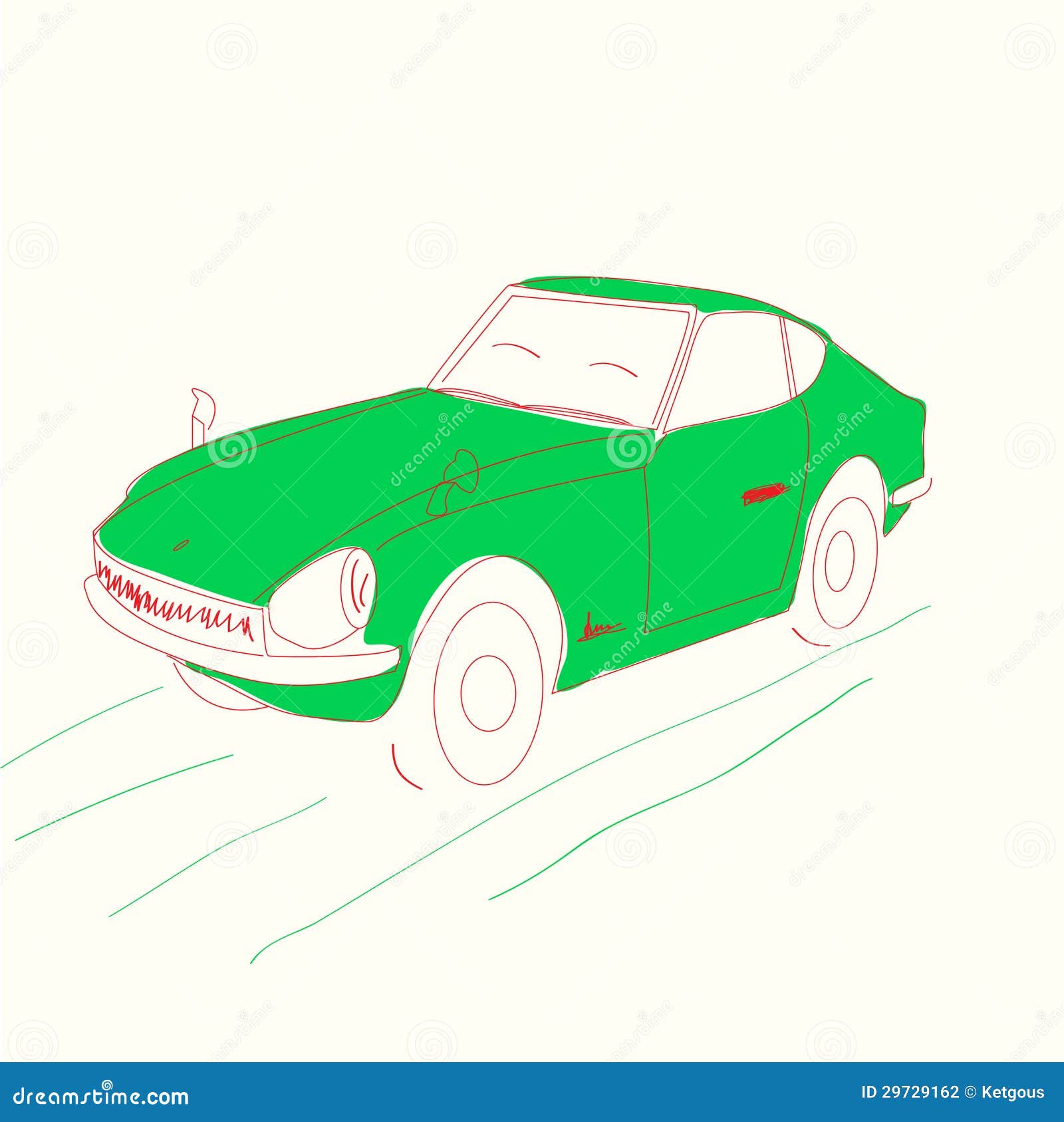 Cartoon Green Car - Illustration Stock Illustration - Illustration of ...