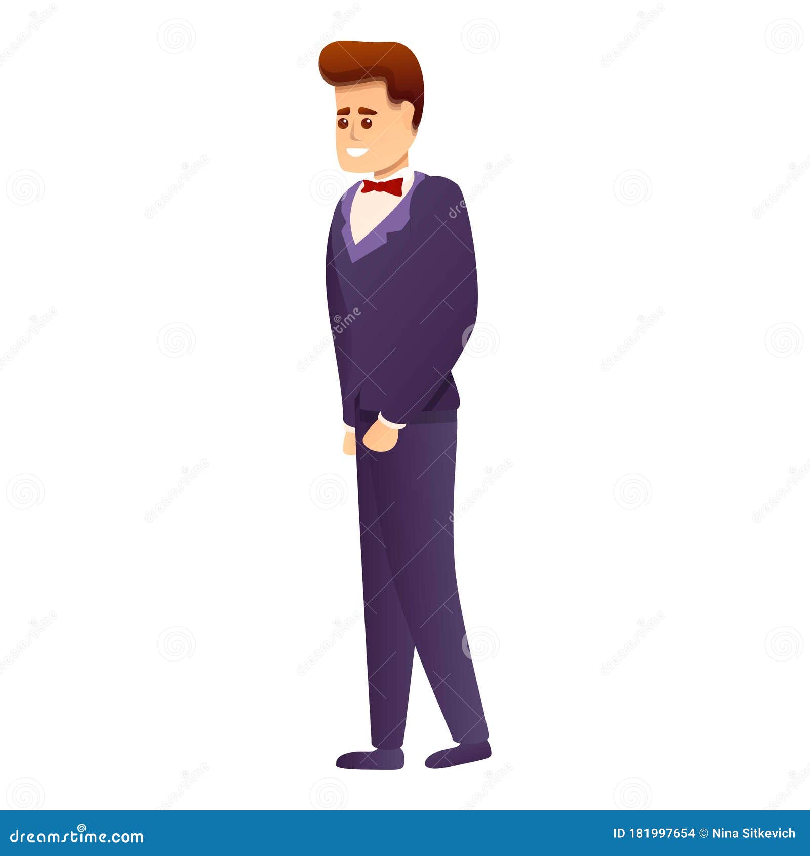 Smiling Groom Icon, Cartoon Style Stock Vector - Illustration of black ...