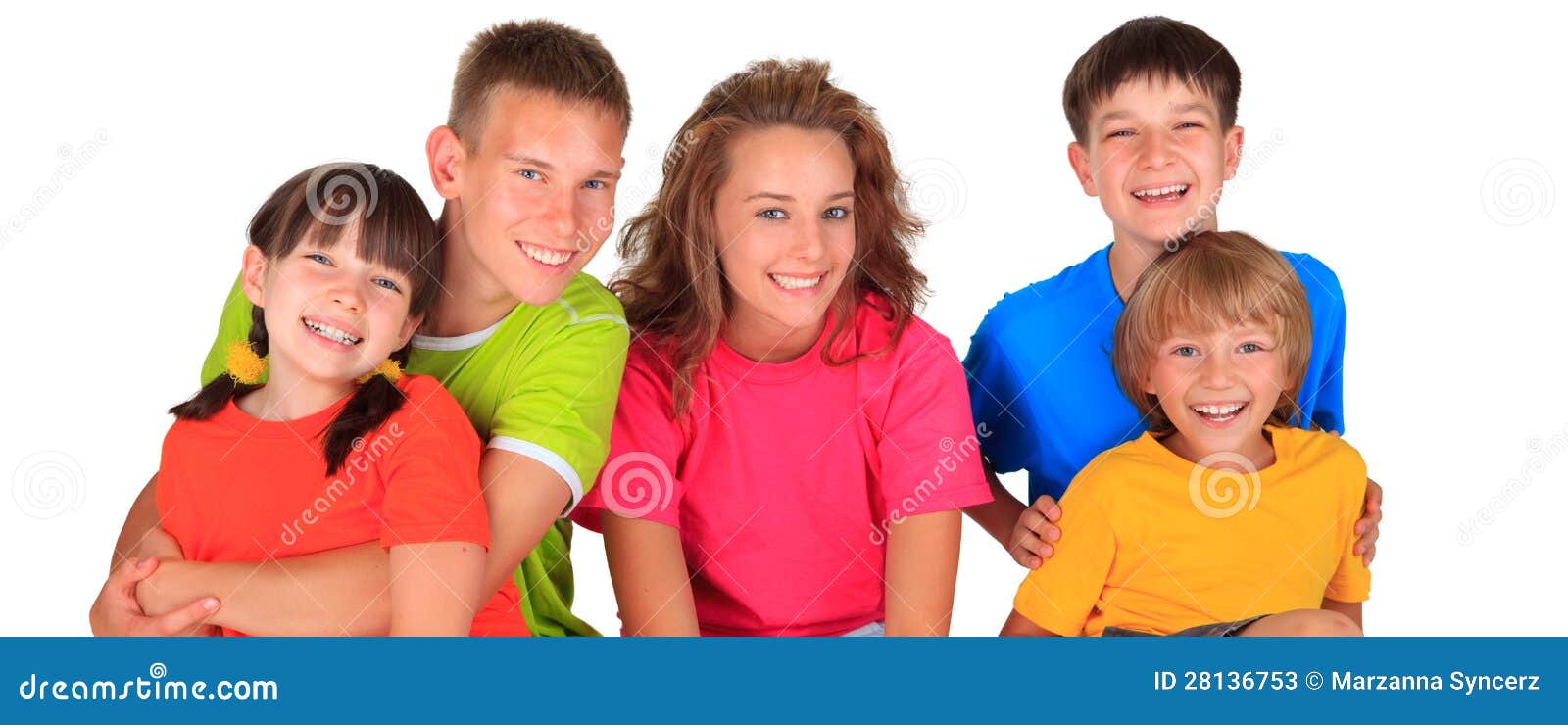 Smiling Group of Children stock image. Image of teenagers - 28136753