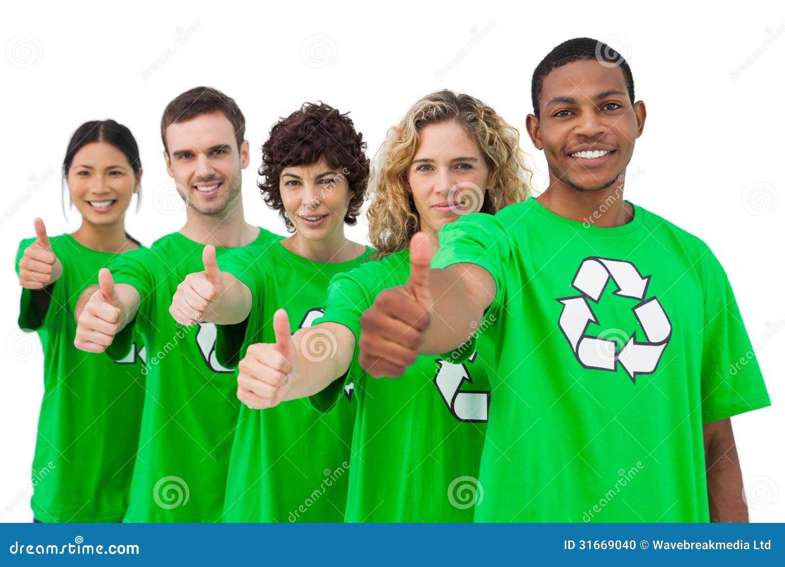 Smiling Group of Environmental Activists Giving Thumbs Up Stock Photo ...