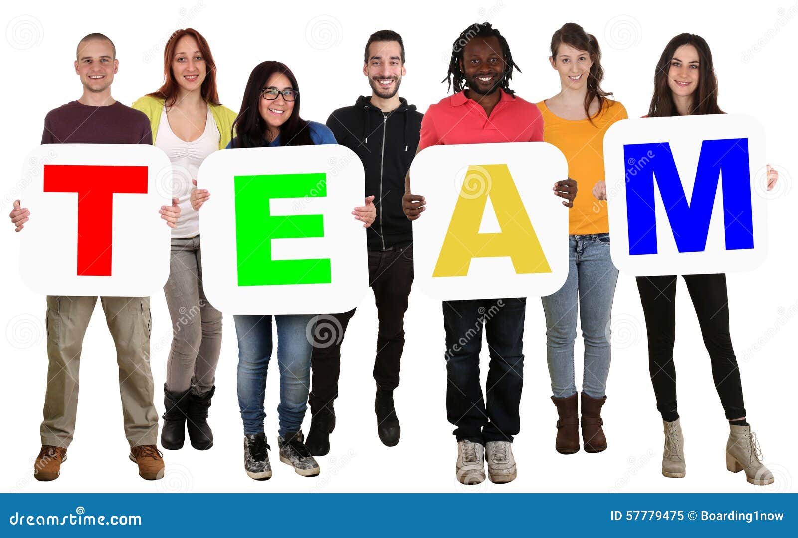 Smiling Group of Young Multi Ethnic People Forming Team Stock Image ...
