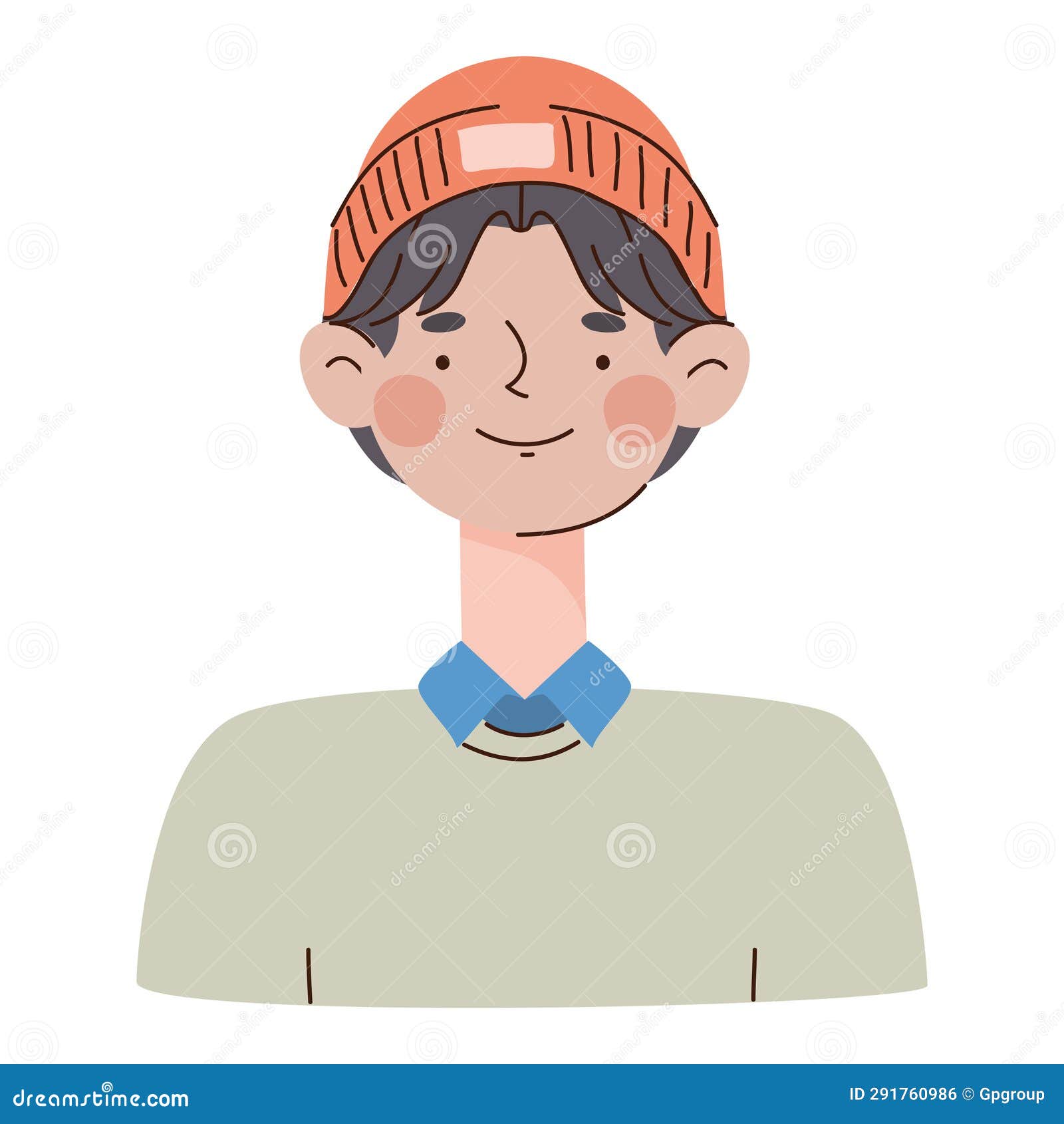 Smiling guy design stock illustration. Illustration of smiling - 291760986