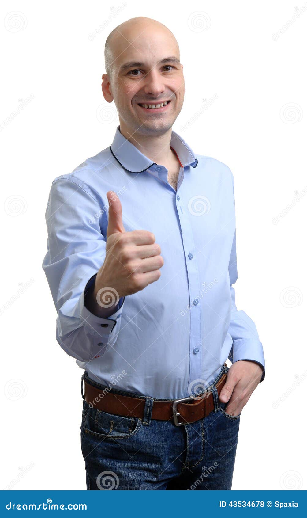 Smiling Guy Showing Thumbs Up Stock Photo - Image of standing, handsome ...