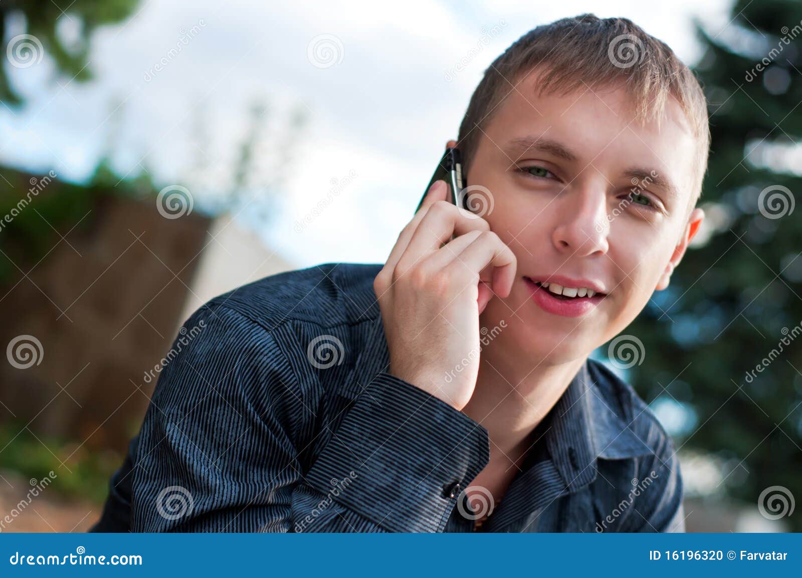 Smiling Guy Talking On Cellphone Stock Photo - Image of person ...