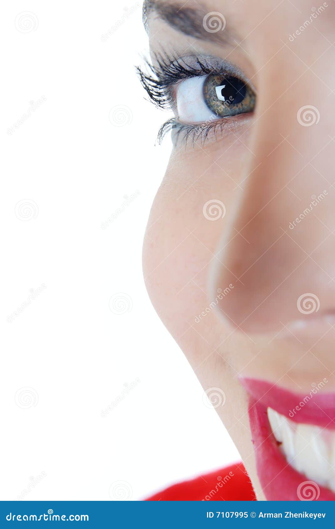 Smiling half face stock image. Image of youth, glamour - 7107995