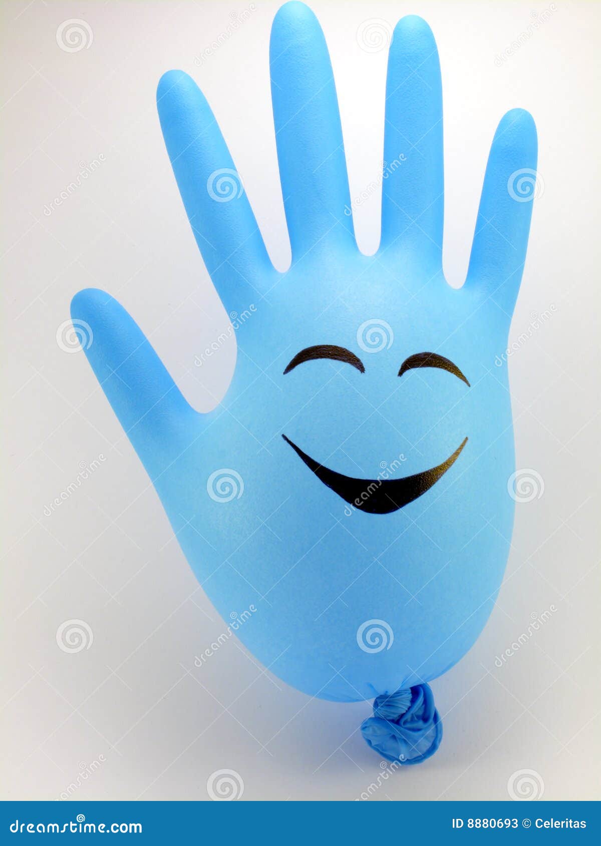 Smiling hand stock image. Image of hands, inflate, blue - 8880693