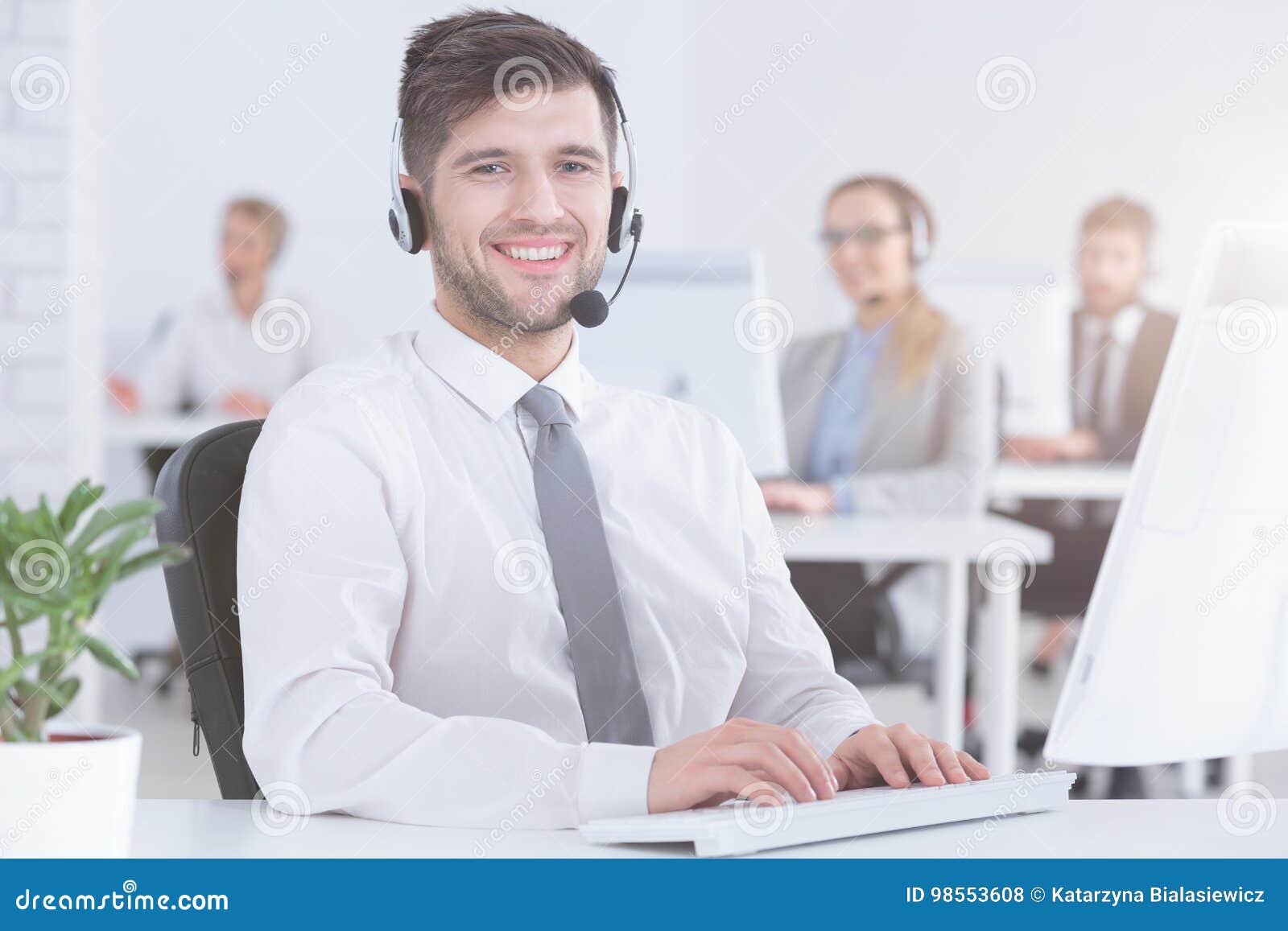Customer Service Consultant at Work Stock Photo - Image of call ...