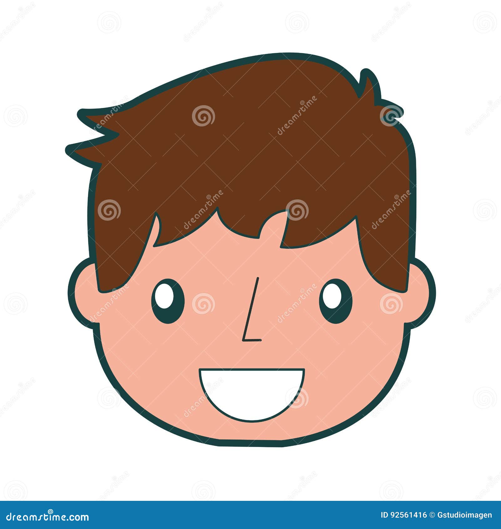 Smiling handsome icon boy stock vector. Illustration of success - 92561416