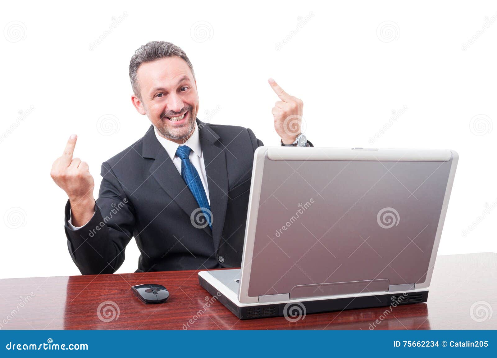 Smiling Handsome Manager Acting Arrogant Stock Photo - Image of ...