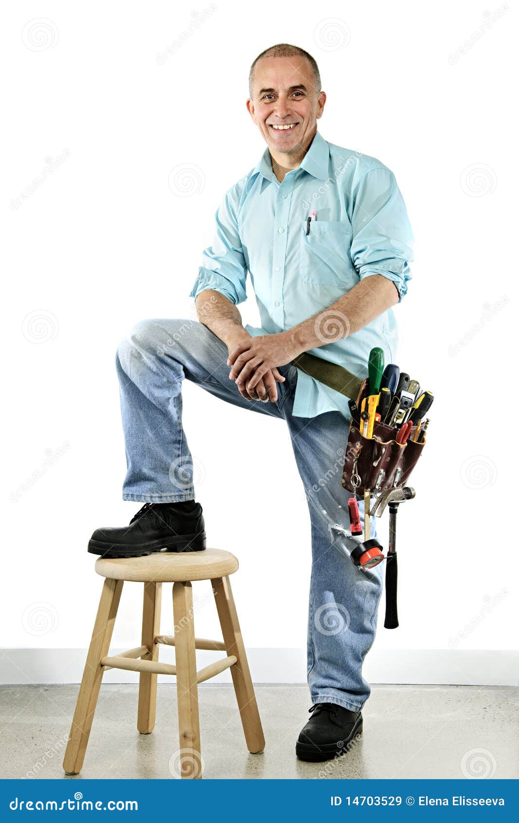 Smiling handyman stock image. Image of confidence, handyman - 14703529
