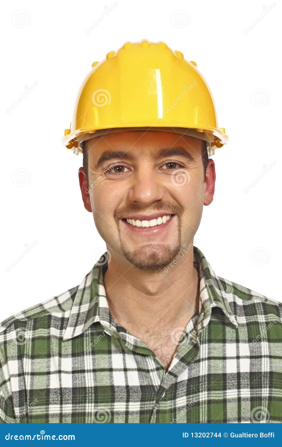 Smiling handyman portrait stock photo. Image of building - 13202744