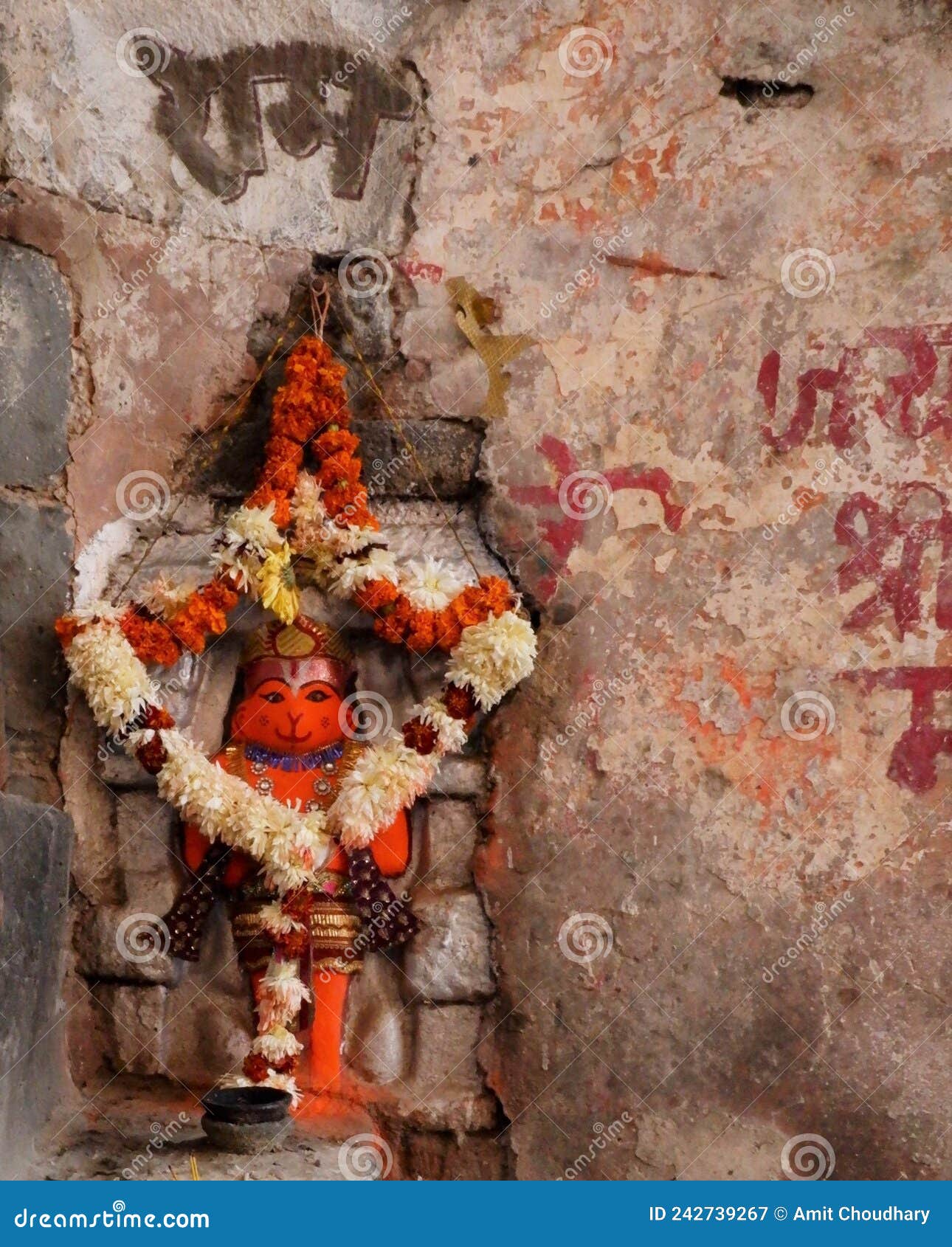 The smiling Hanuman editorial photography. Image of flower - 242739267