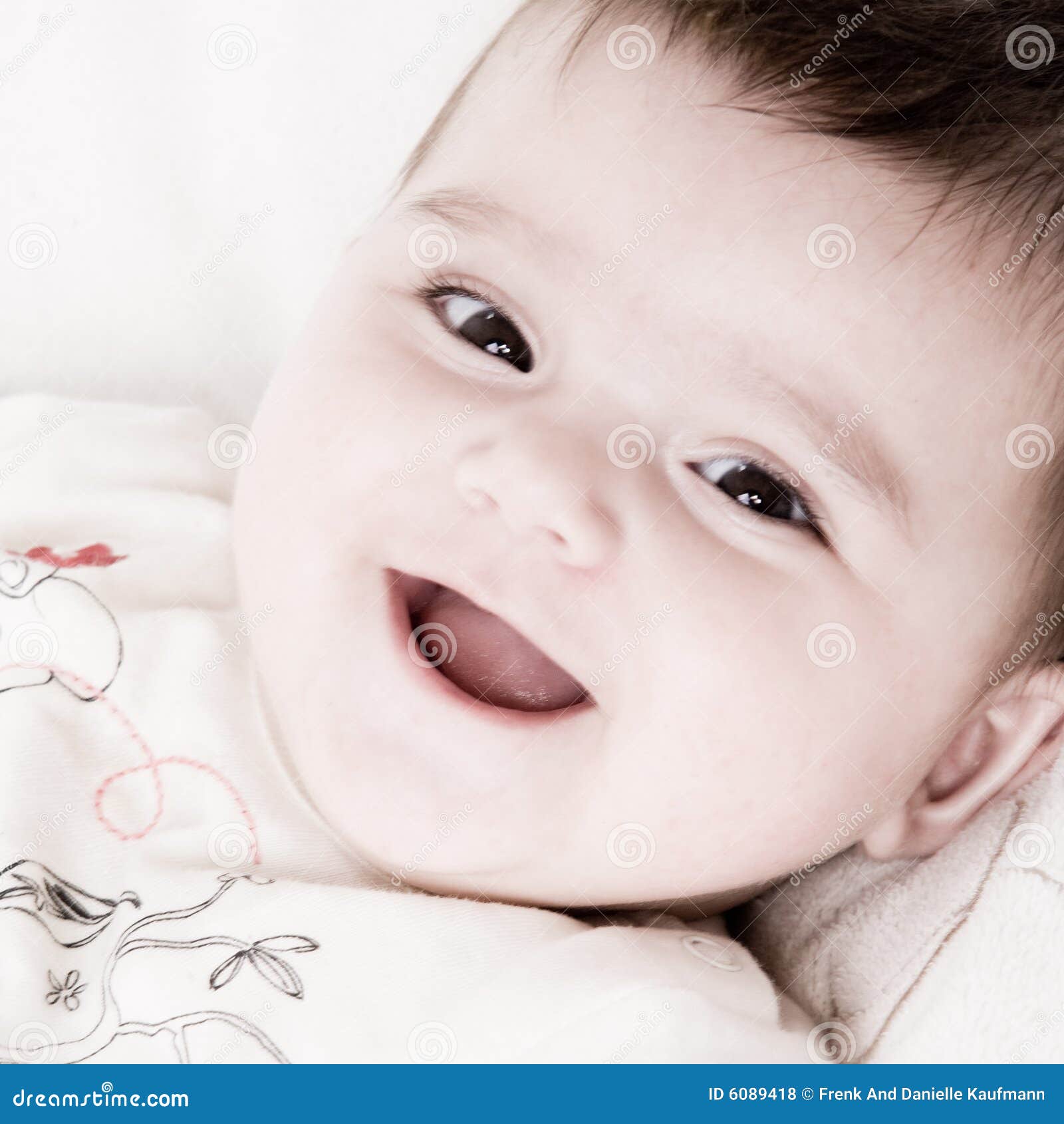 Smiling happy baby stock photo. Image of desaturated, baby - 6089418