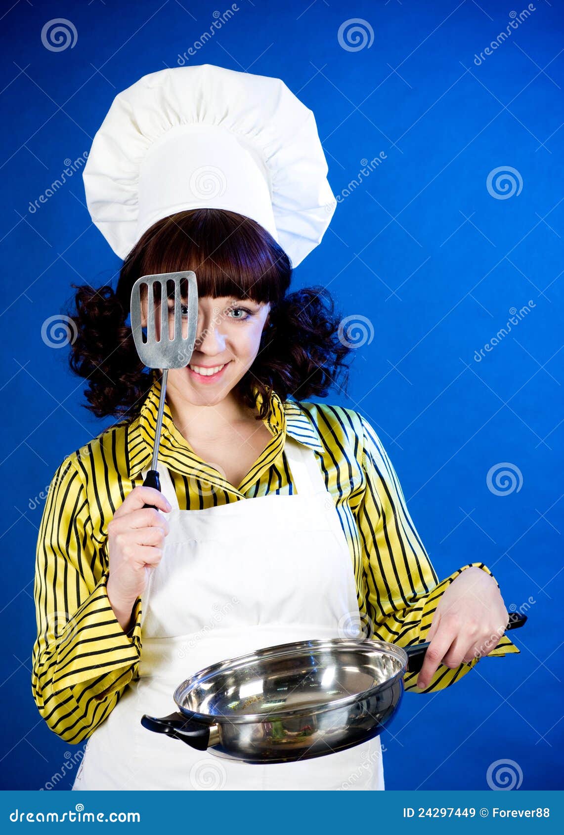 Smiling happy cook woman stock image. Image of fashion - 24297449
