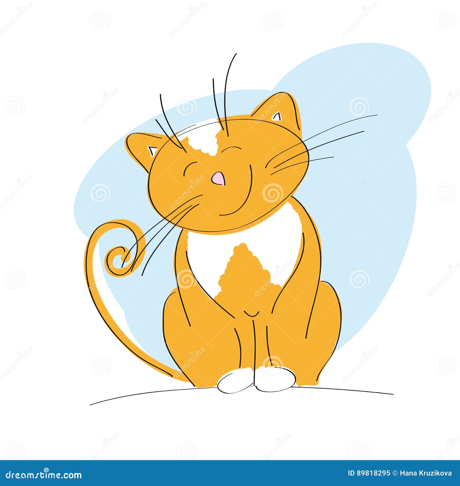 Smiling happy ginger cat stock vector. Illustration of clip - 89818295