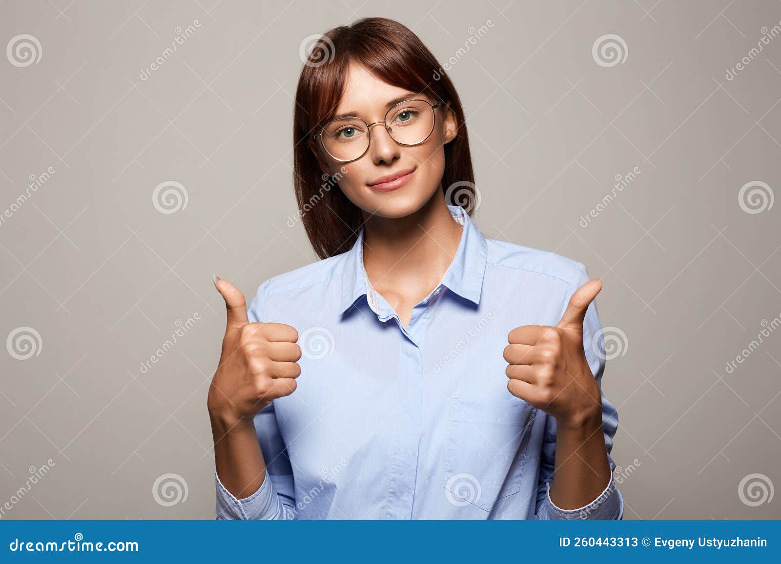 Smiling Happy Girl In Glasses Beautiful Laughing Woman Stock Image Image Of Businesswoman
