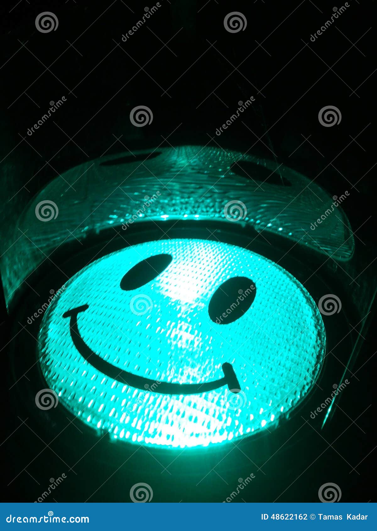 Smiling Happy Green Traffic Light Stock Photo - Image of green ...