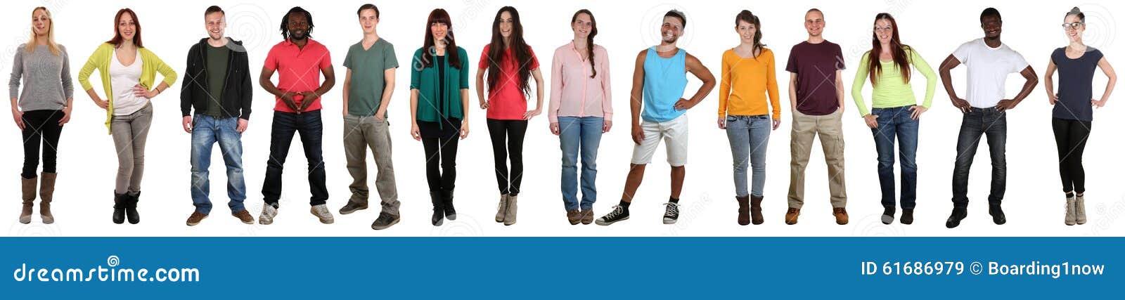 Smiling Happy Multicultural Multi Ethnic Group of People Standing in a ...