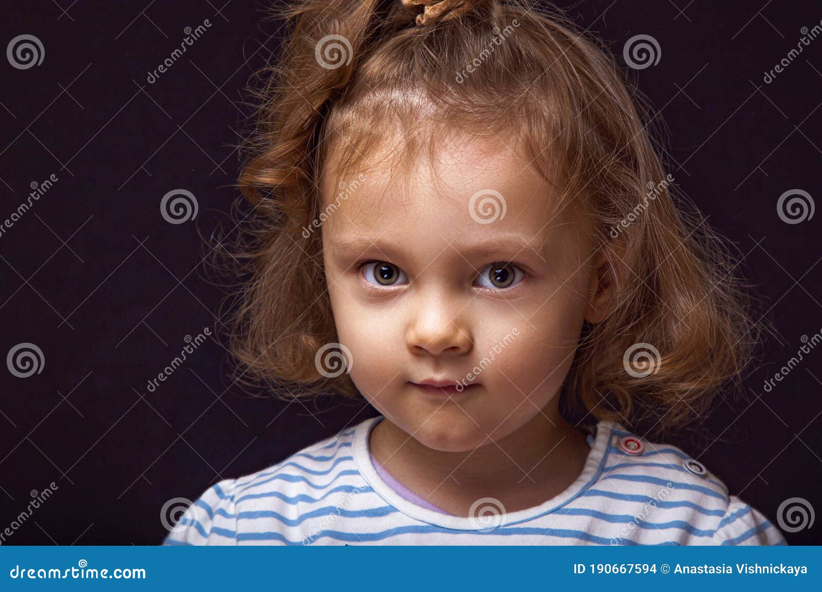 Smiling Happy Small Kid Girl with Grimacing Face Looking Fun and ...