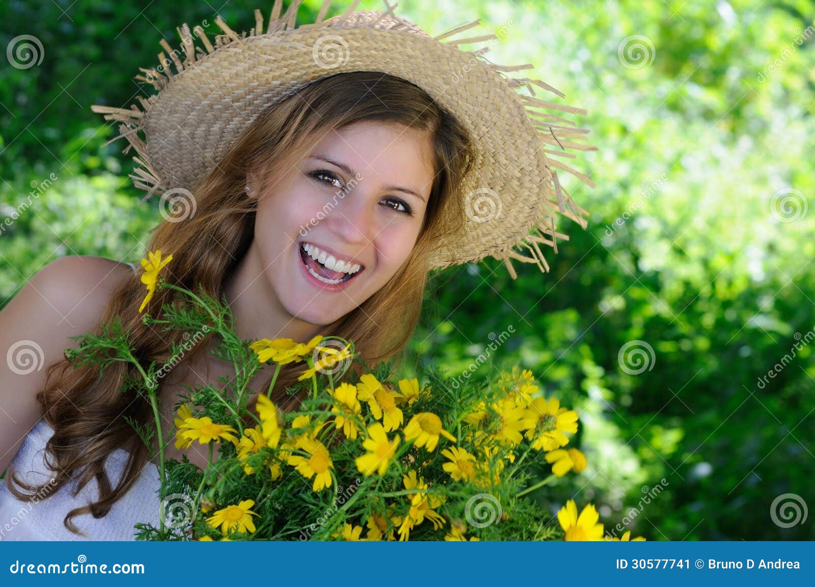 Smiling Happy in Springtime Stock Image - Image of happy, face: 30577741