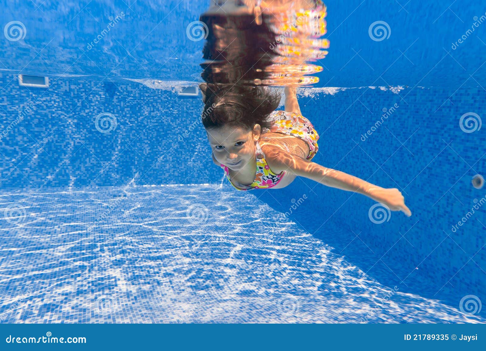 Smiling Happy Underwater Kid in Swimming Pool Stock Image - Image of ...