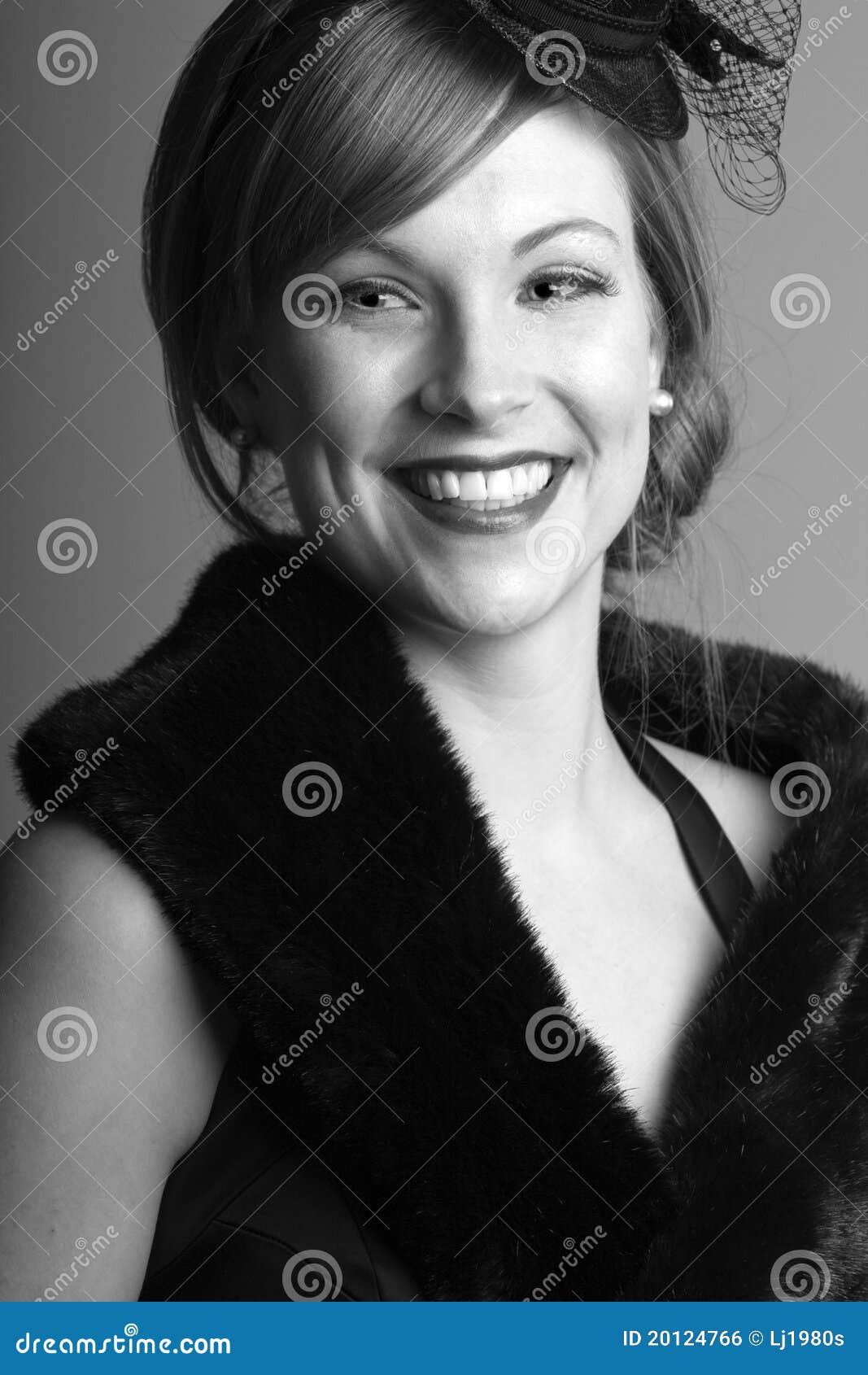 Smiling happy vintage girl stock photo. Image of vintage - 20124766
