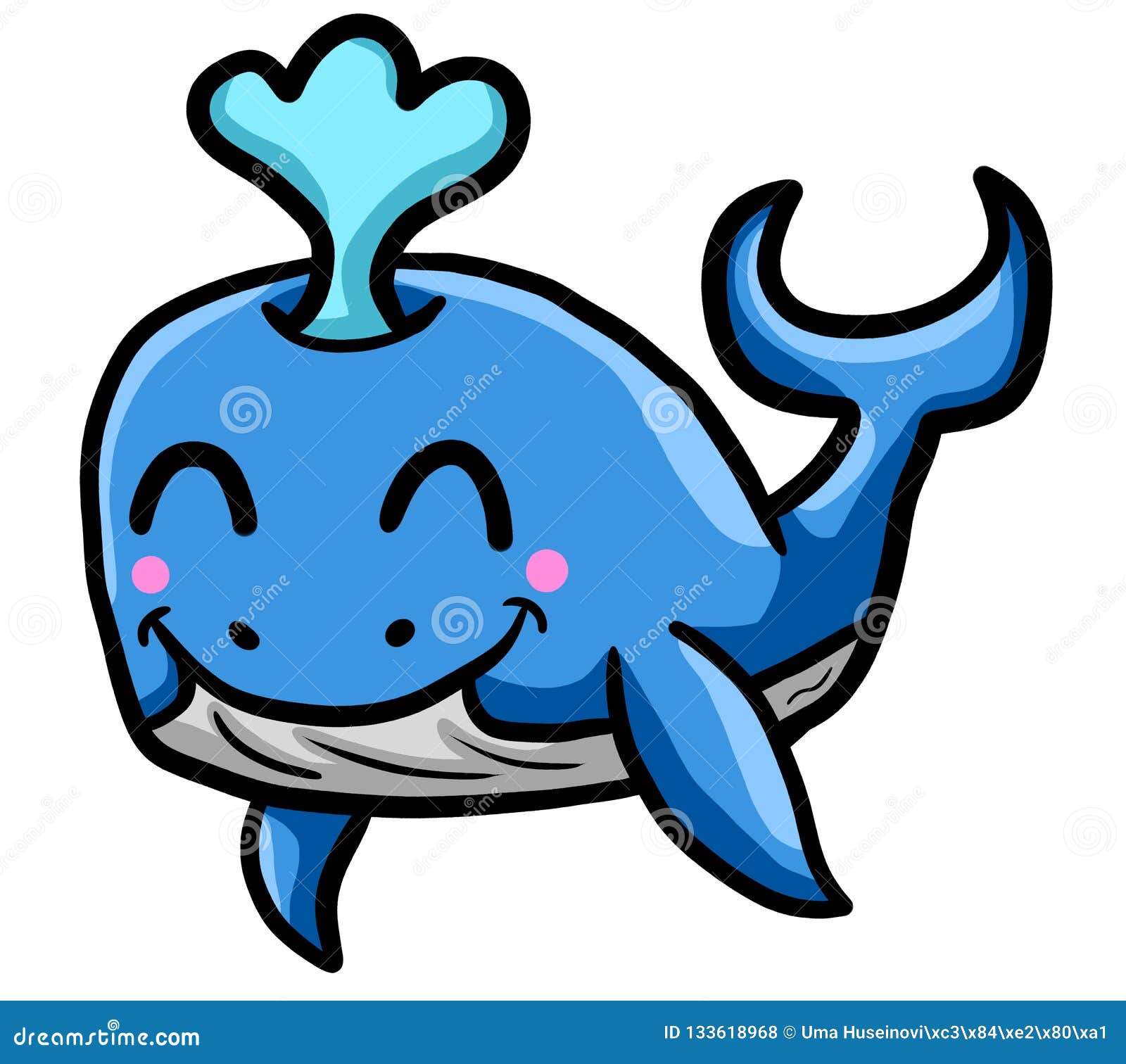 Smiling Happy Whale stock illustration. Illustration of happiness ...