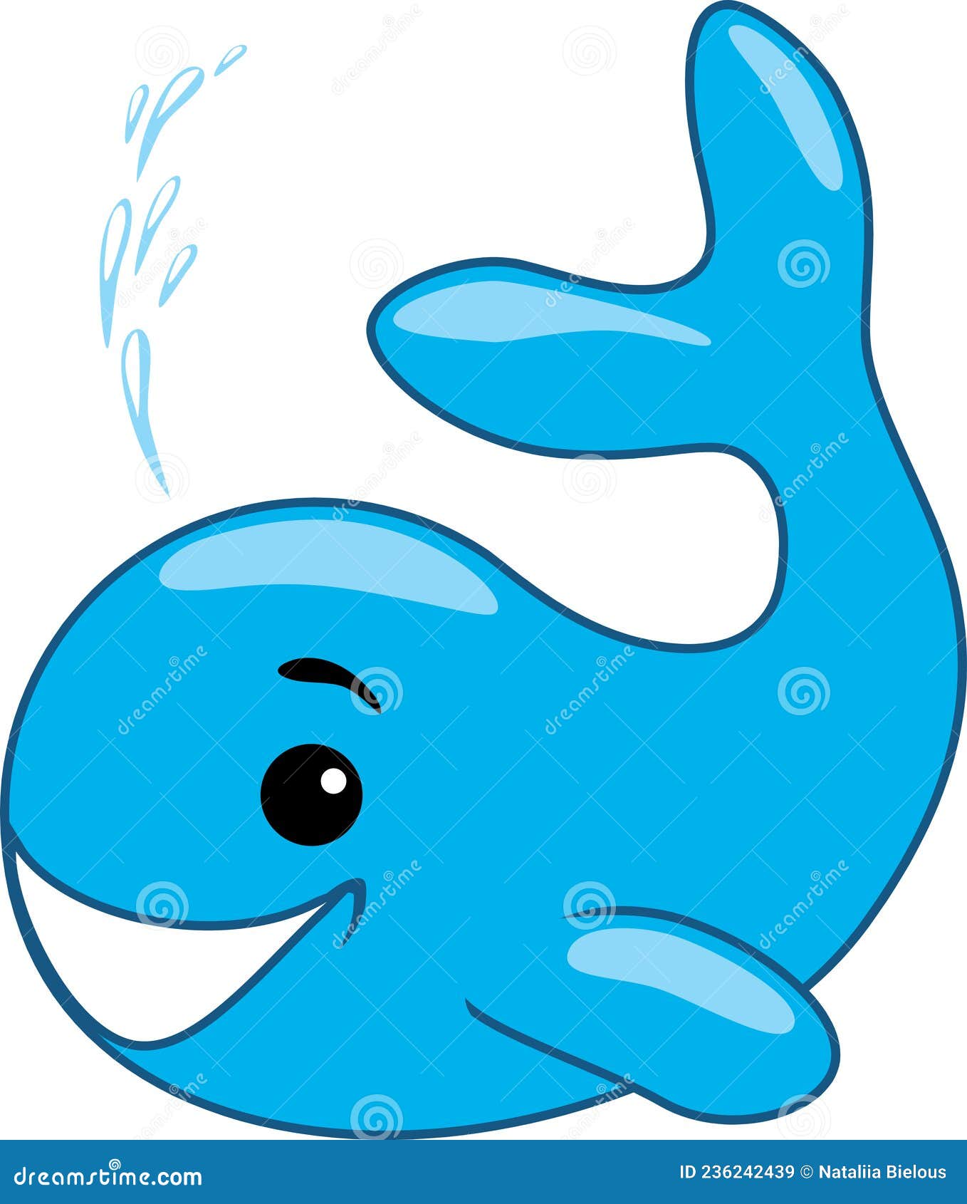 Smiling Happy Whale Isolated on White Stock Vector - Illustration of ...