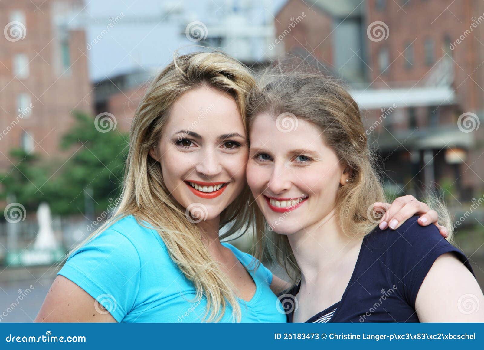 Smiling Happy Women in Town Stock Image - Image of lovely, city: 26183473
