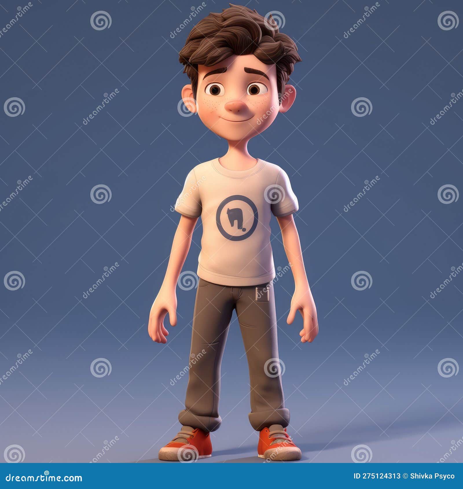 A Smiling Happy Young Boy 3D Cartoon Model Generative AI Stock ...