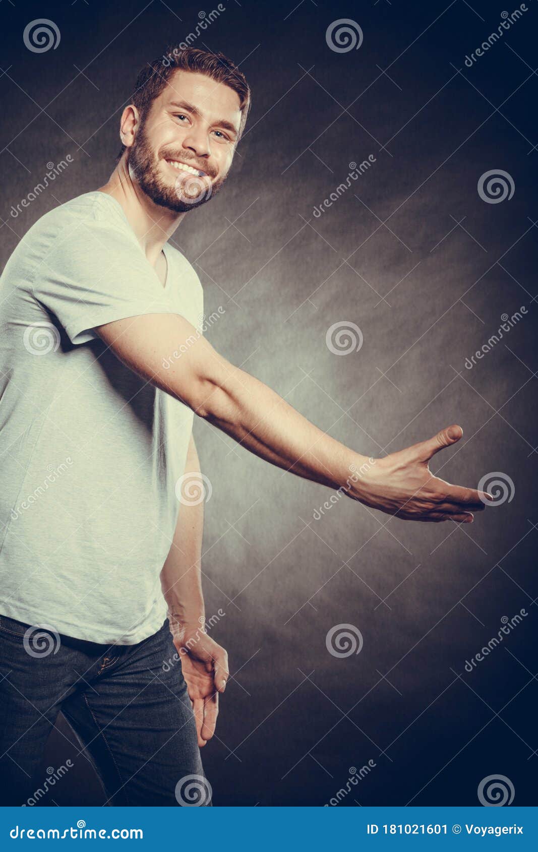 Smiling Young Man Offering Hand Palm for Handshake Stock Image - Image ... Smiling Young Man Offering Hand Palm for Handshake Stock Image - Image ...