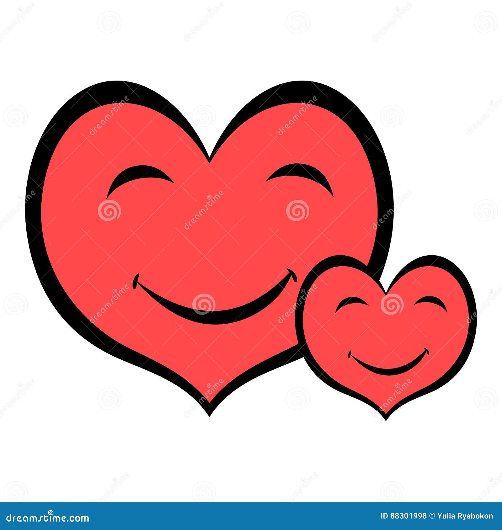 Smiling Heart Faces Icon, Icon Cartoon Stock Vector - Illustration of ...