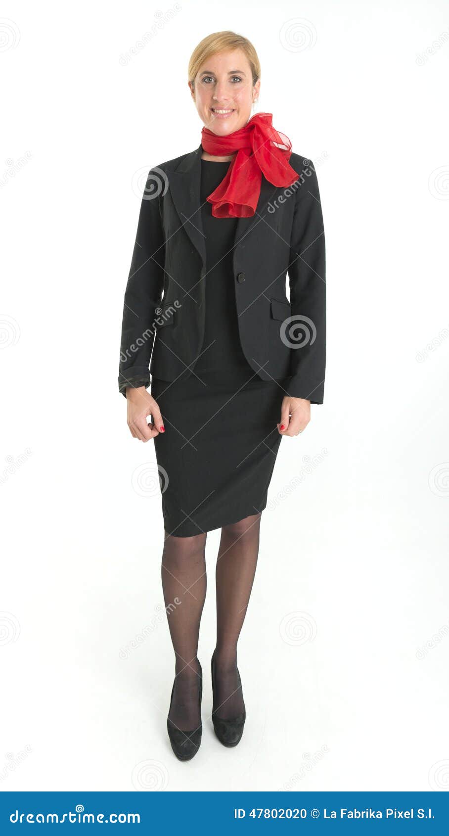 Smiling hostess stock photo. Image of dress, beautiful - 47802020