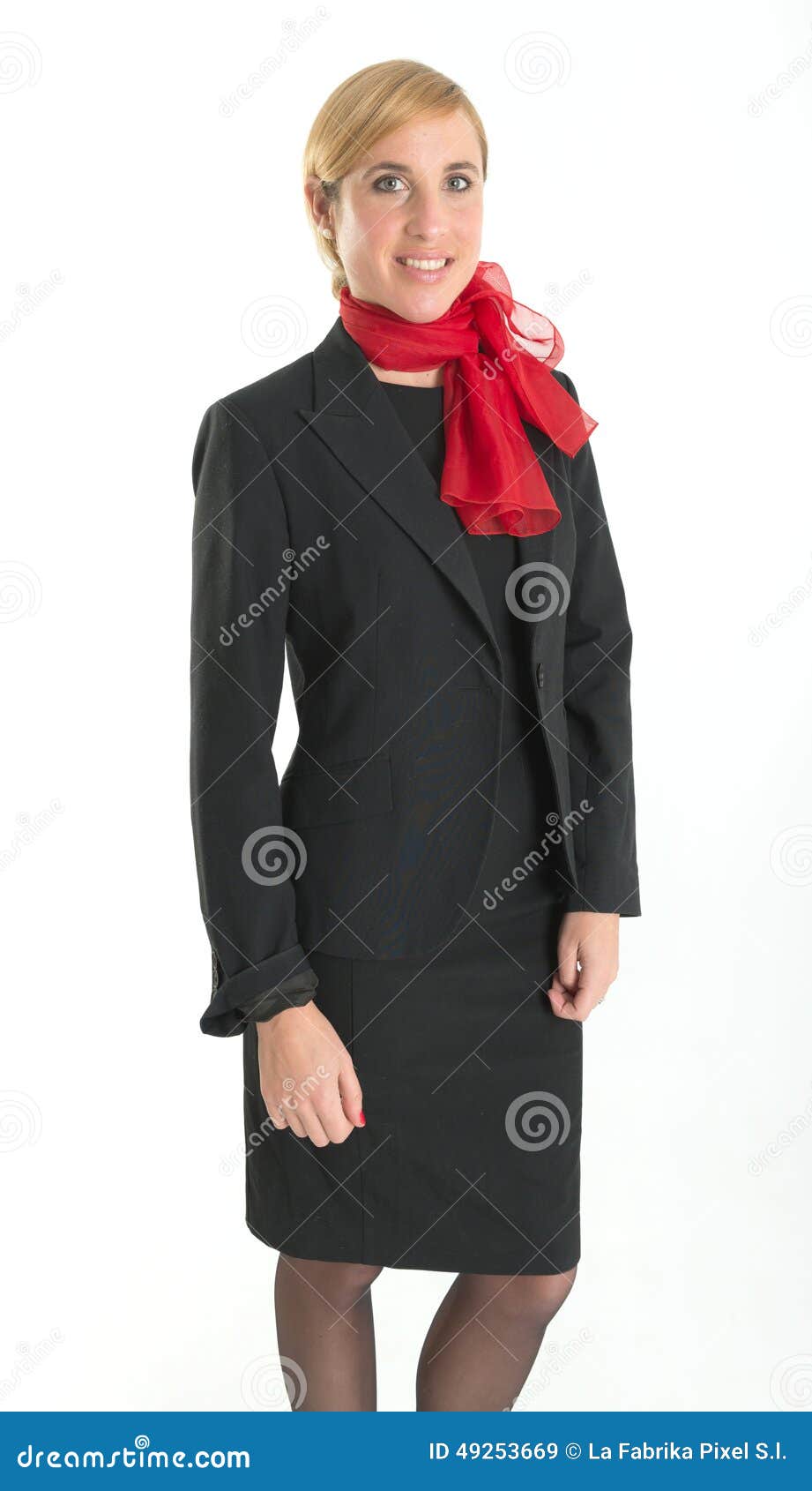 Smiling hostess stock image. Image of crew, woman, hostess - 49253669