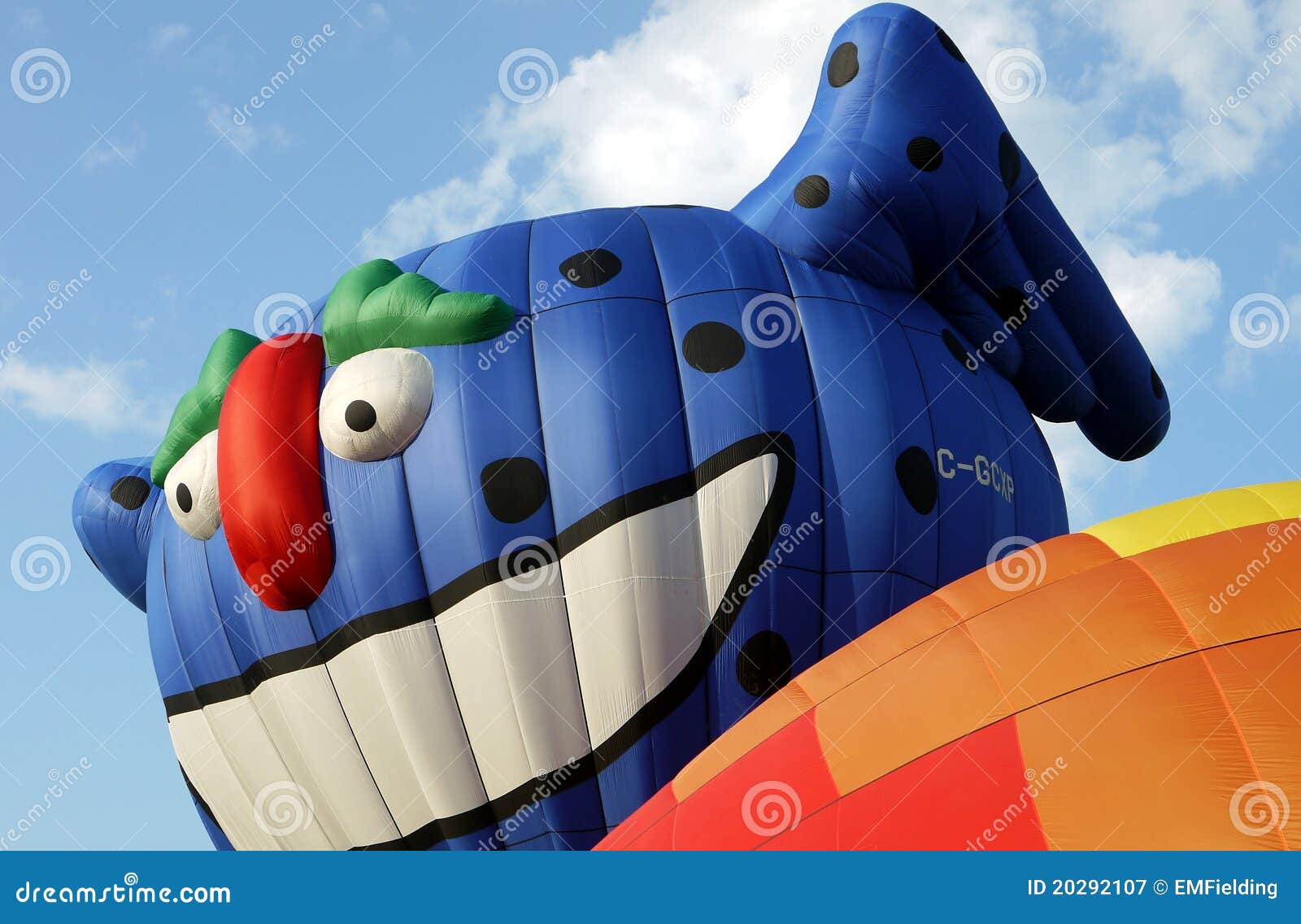 Smiling Hot Air Balloon Character Stock Image - Image of inflated, away ...