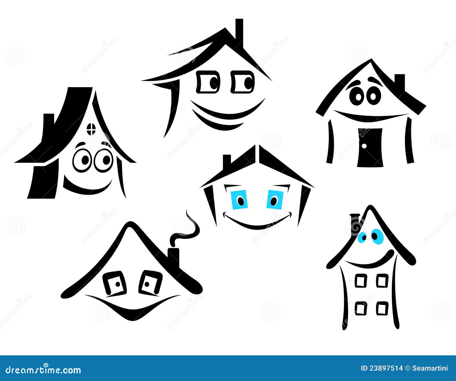 Smiling houses stock vector. Illustration of idea, design - 23897514