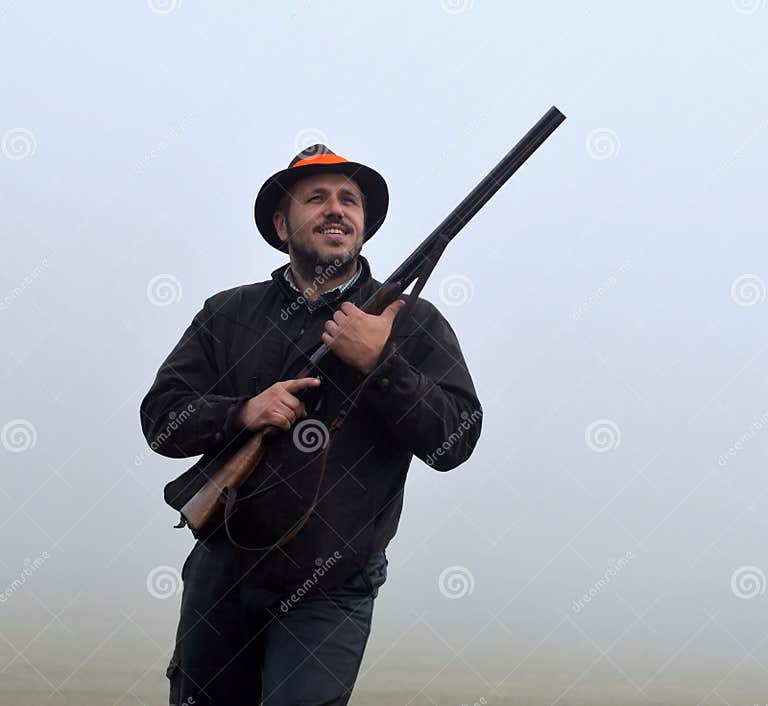 Smiling Hunter Looking for Action Stock Photo - Image of sport, funny ...