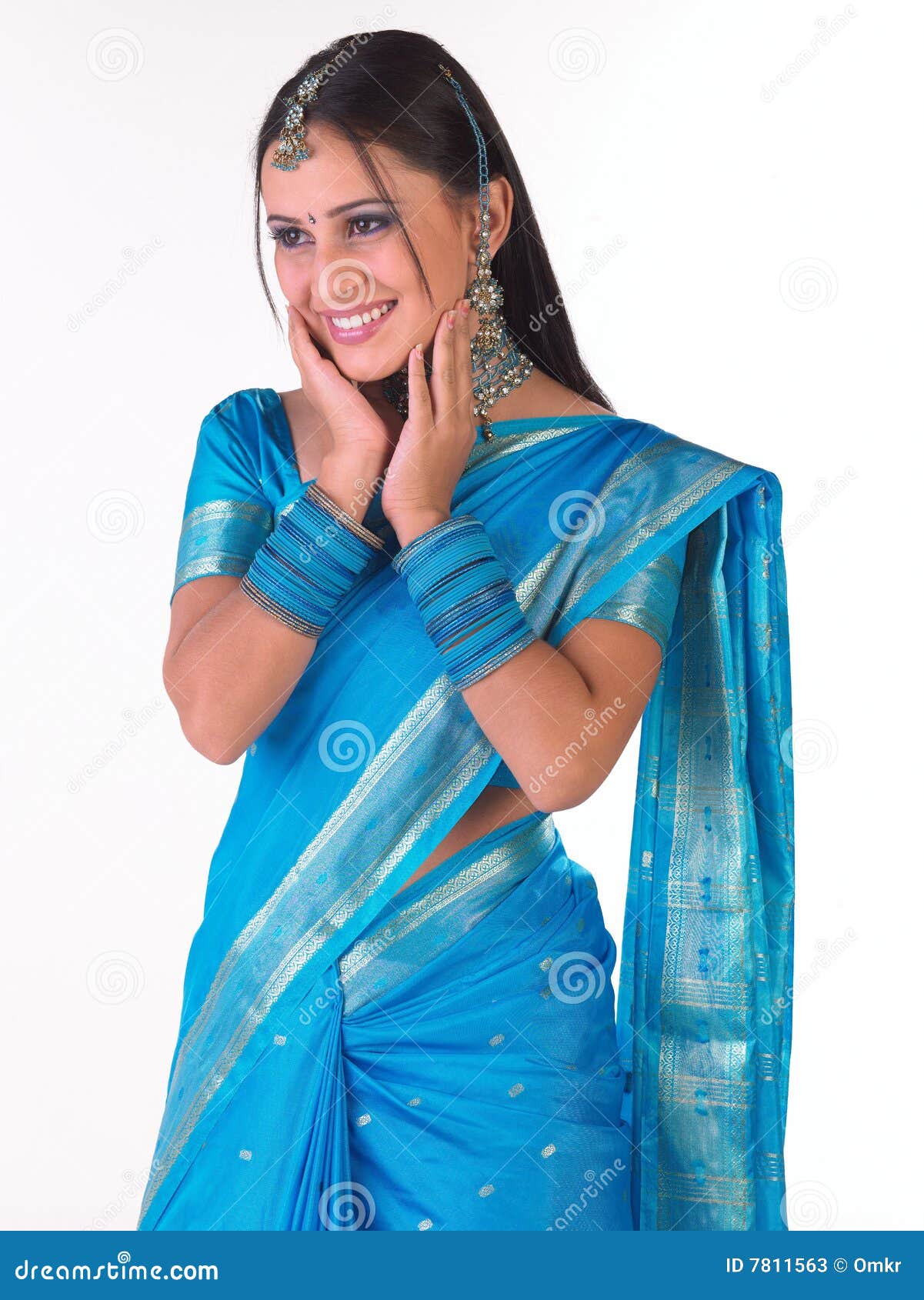 Smiling Indian Girl with Smiling Face Stock Image - Image of necklace ...