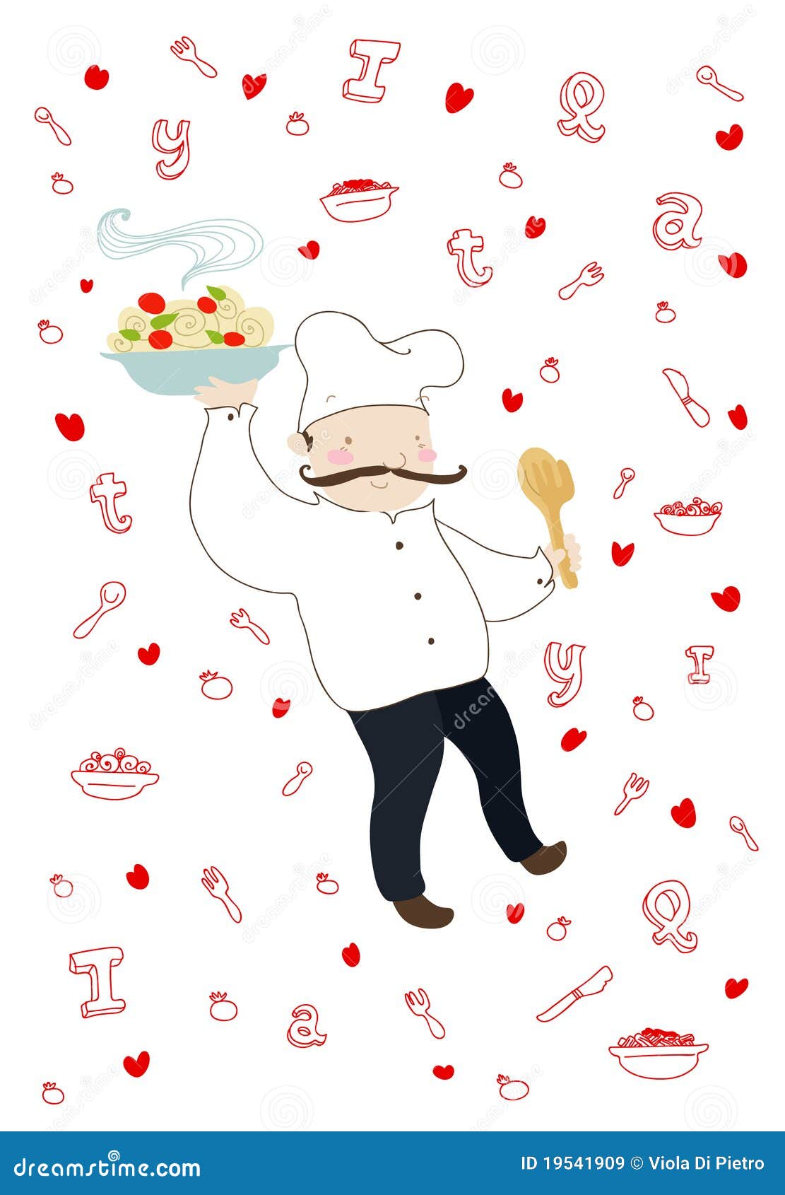 Smiling italian cook stock vector. Illustration of artwork - 19541909