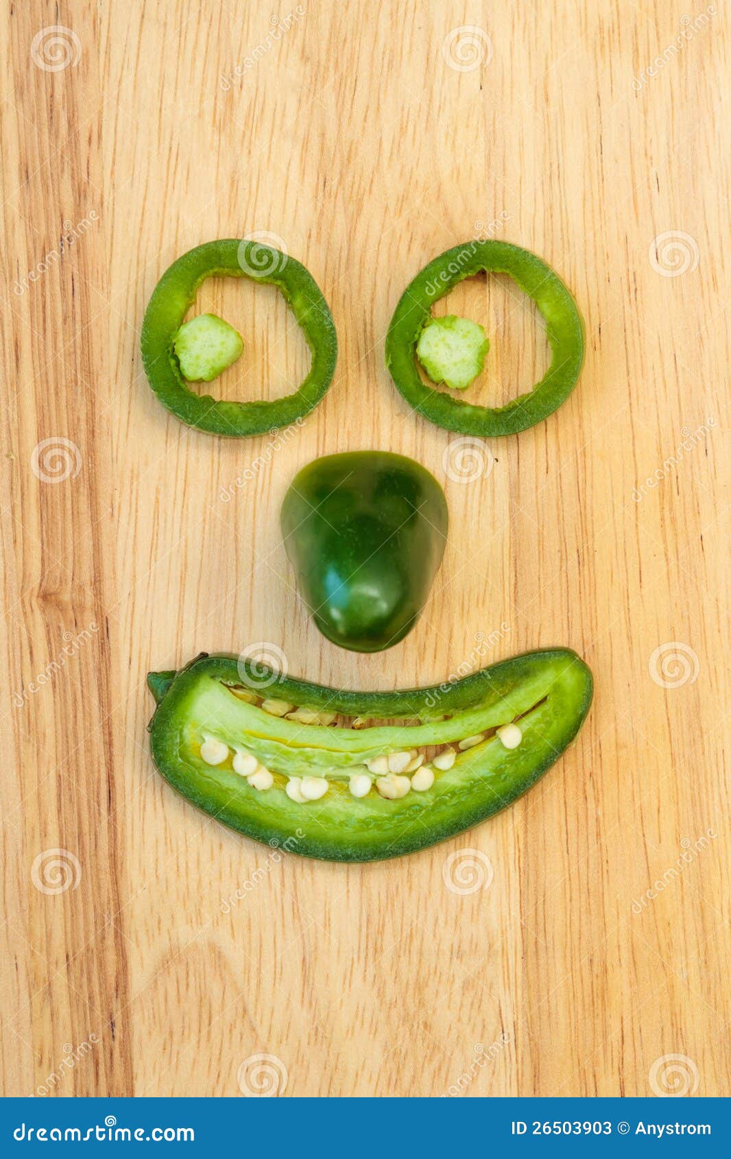 Smiling Jalapeno Pepper Face Stock Image - Image of board, wood: 26503903