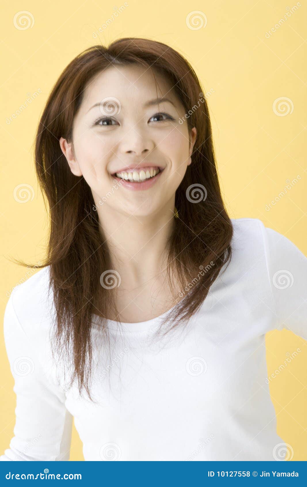 Smiling Japanese woman stock photo. Image of asian, white - 10127558