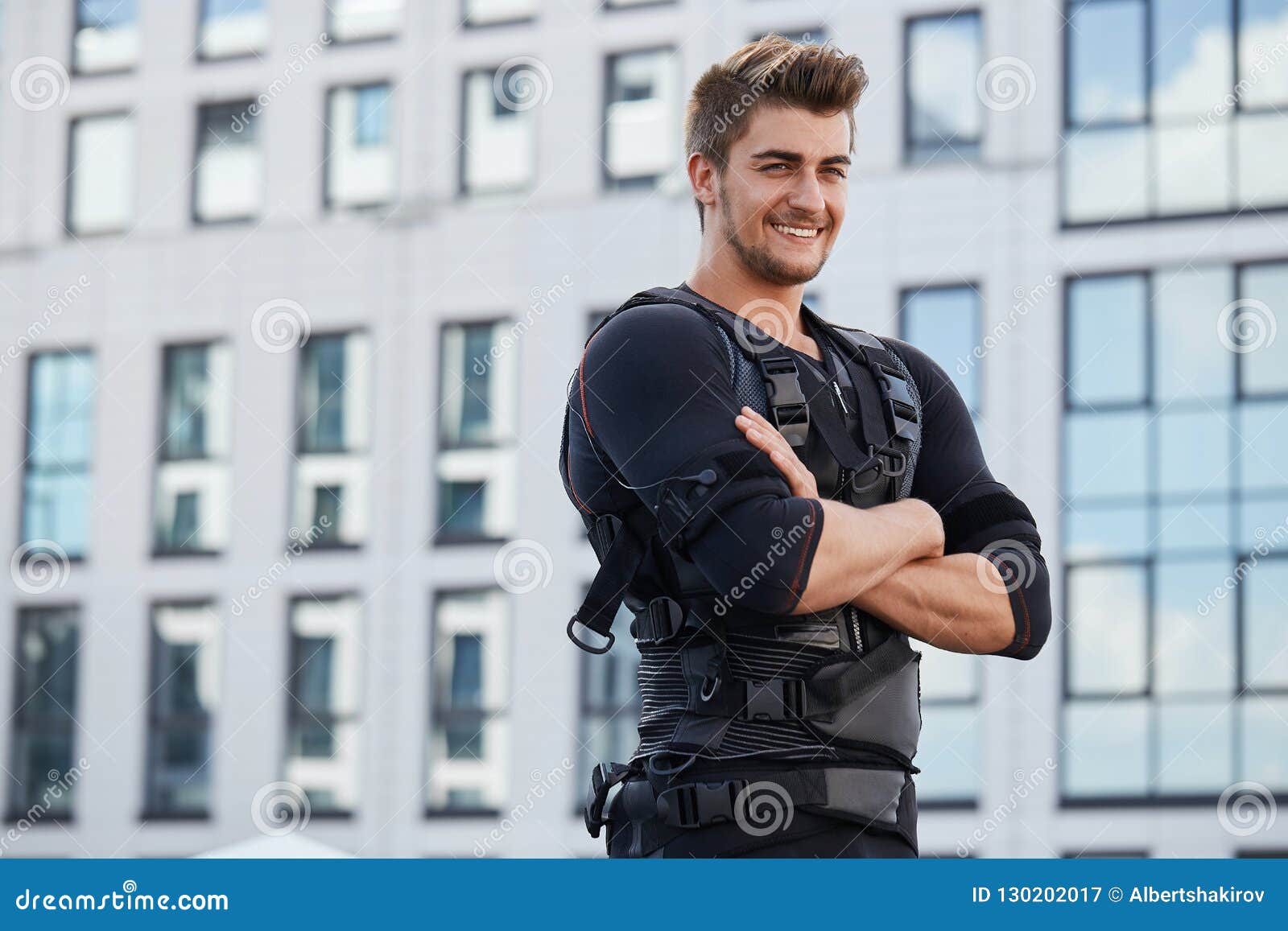 Smiling Joyful Guy Resting after EMS Training Stock Image - Image of ...